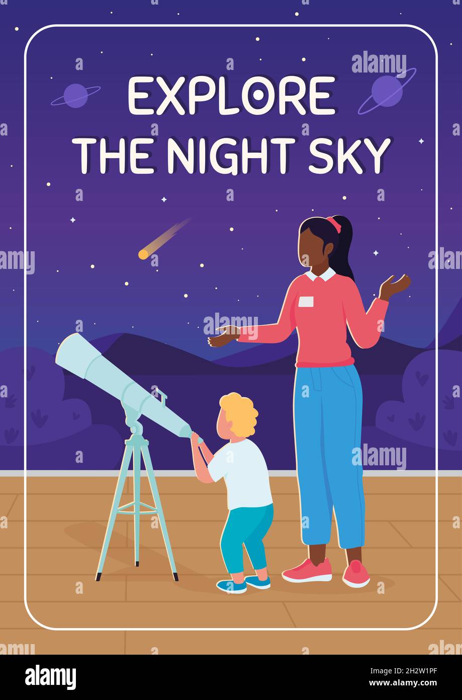 Space education poster flat vector template Stock Vector Image & Art ...