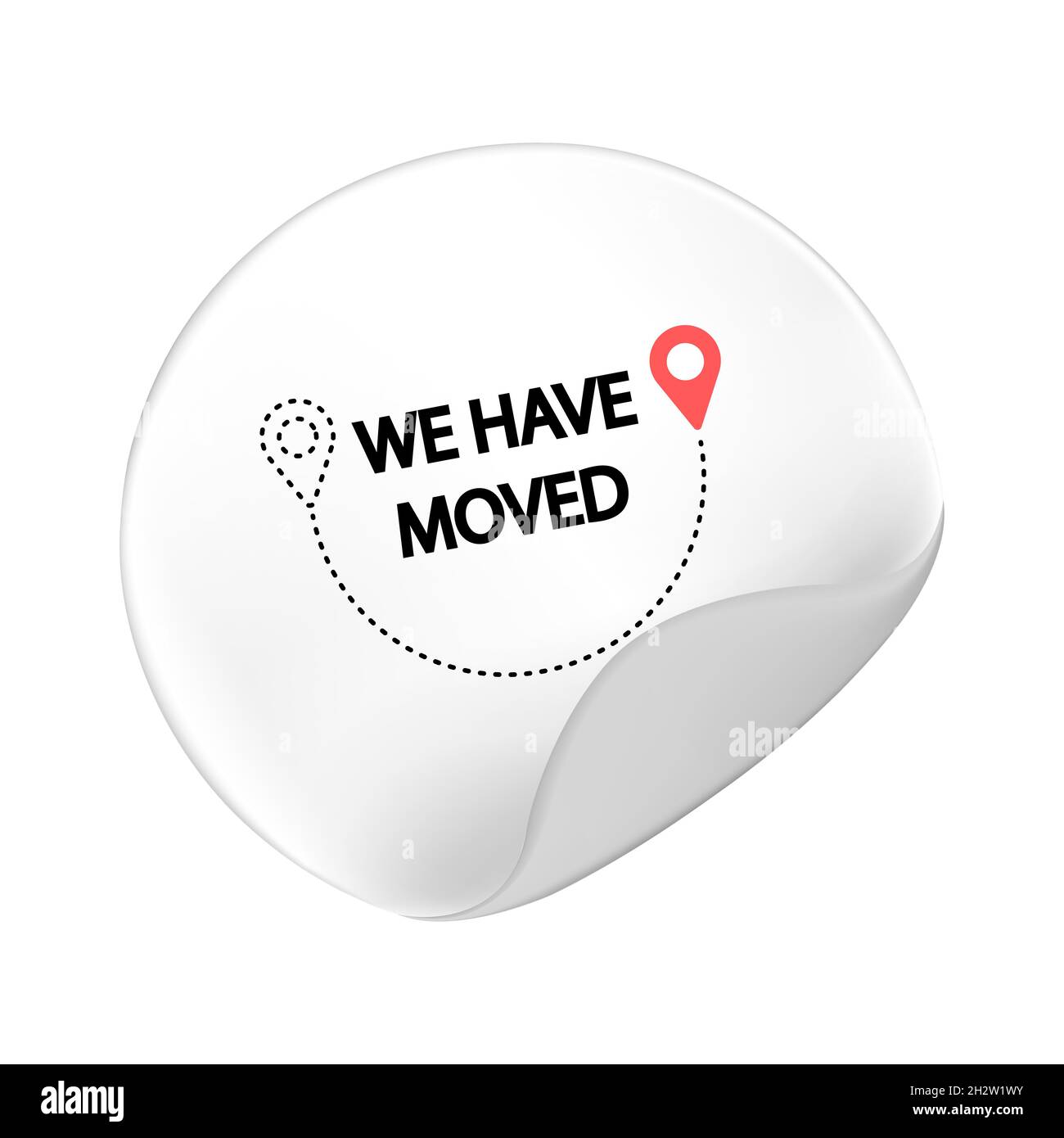 Sticker We Have Moved. Indicated Place on the Map Stock Vector Image ...