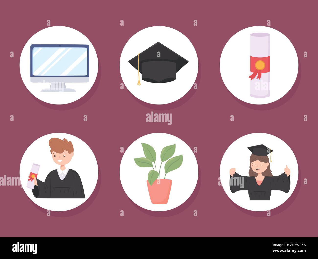 set of virtual graduation Stock Vector Image & Art - Alamy