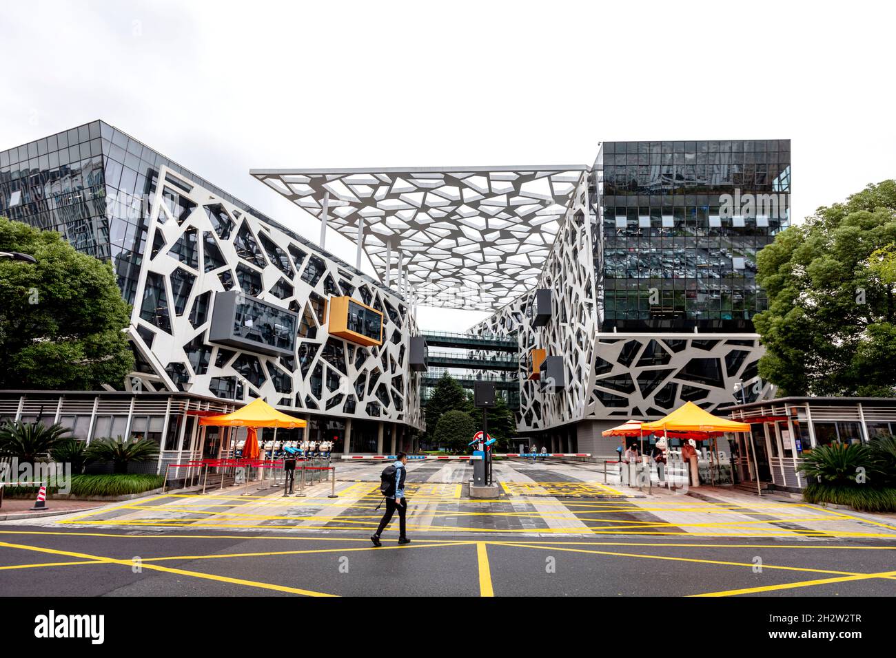 HANGZHOU, CHINA - OCTOBER 13, 2021 - A view of alibaba Group's hangzhou ...