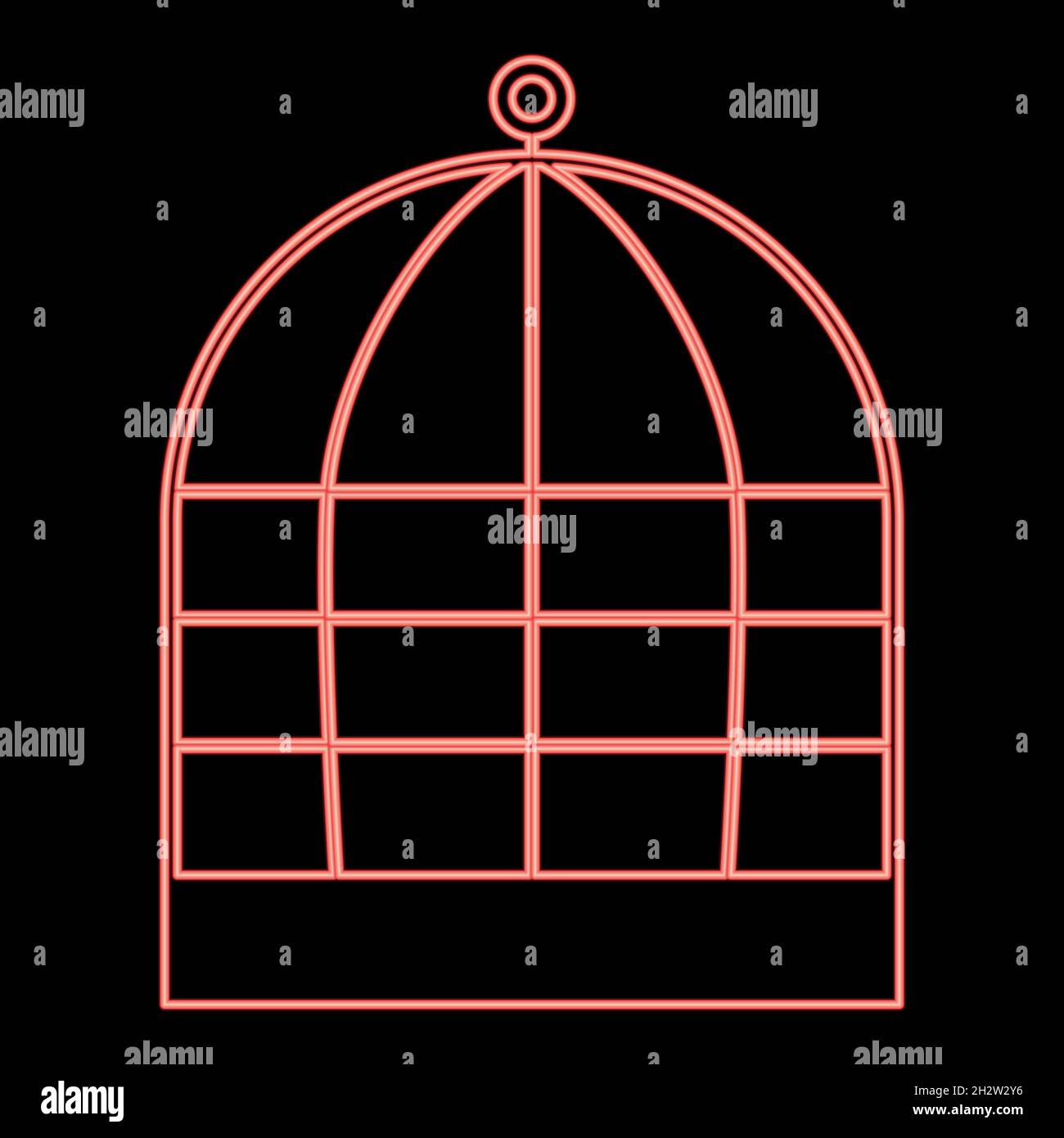 Neon iron cage red color vector illustration flat style light image ...