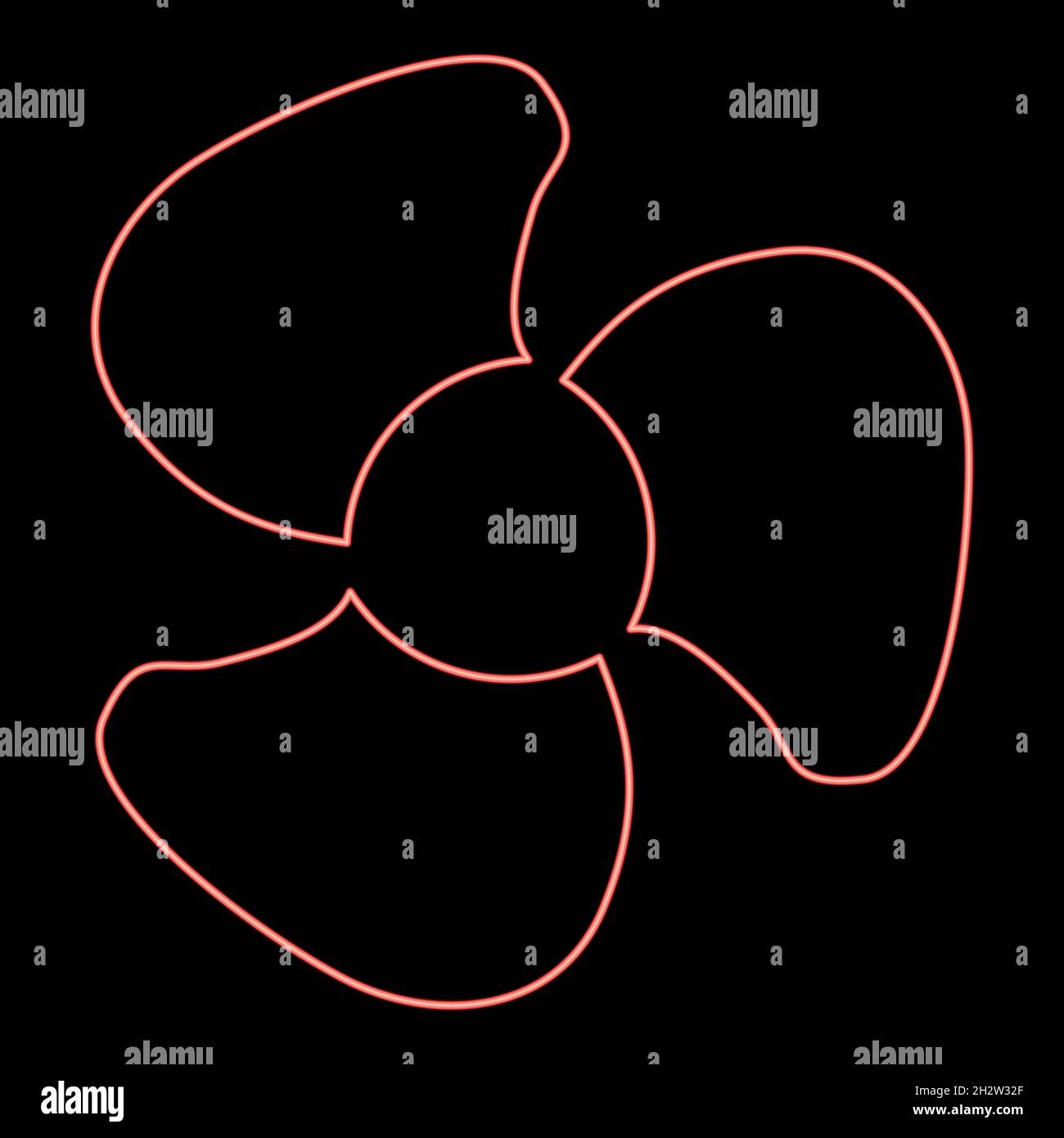 Neon fan blades red color vector illustration flat style light image ...