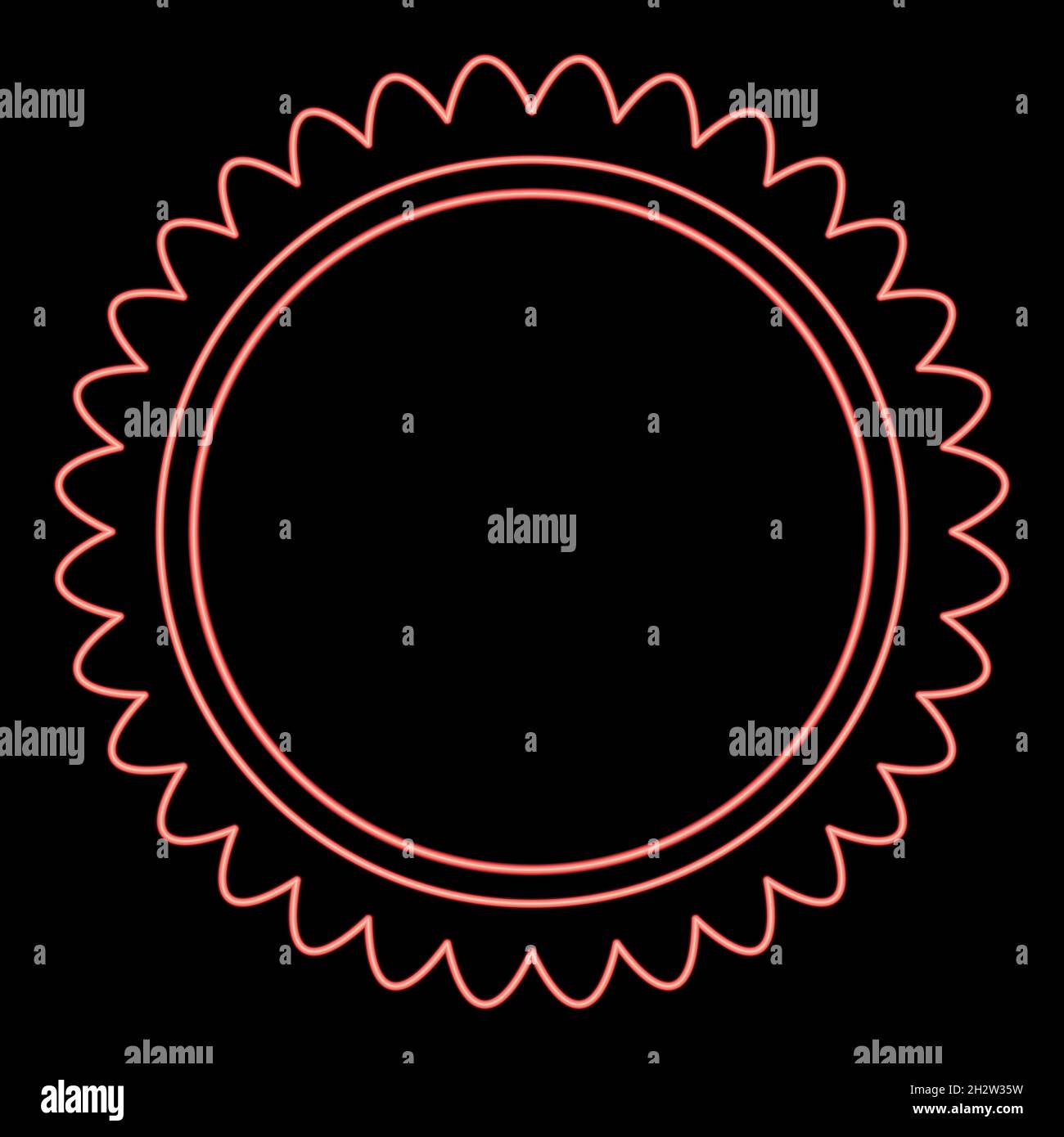 Neon sun red color vector illustration flat style light image Stock ...