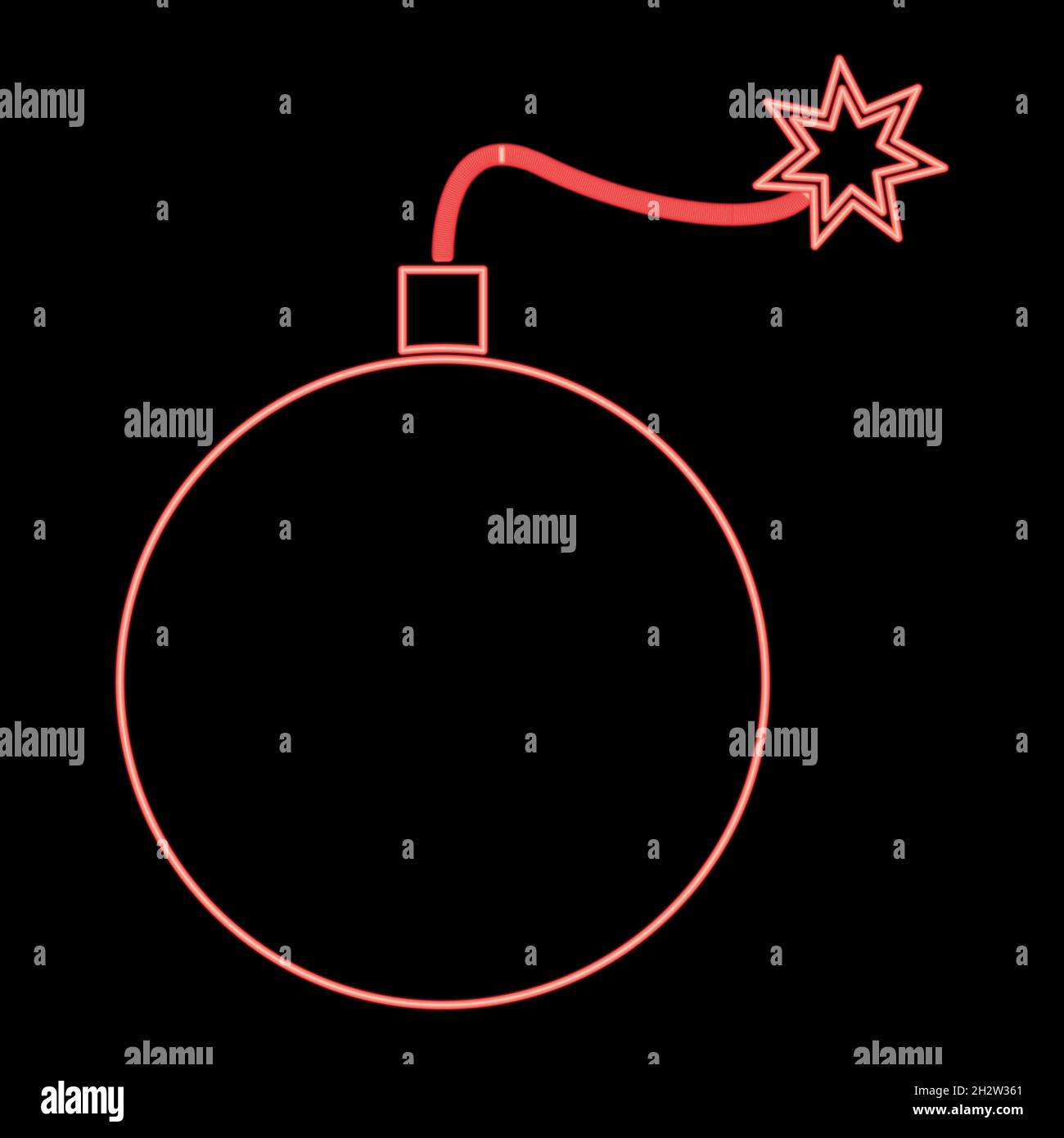 Neon bomb red color vector illustration flat style light image Stock ...