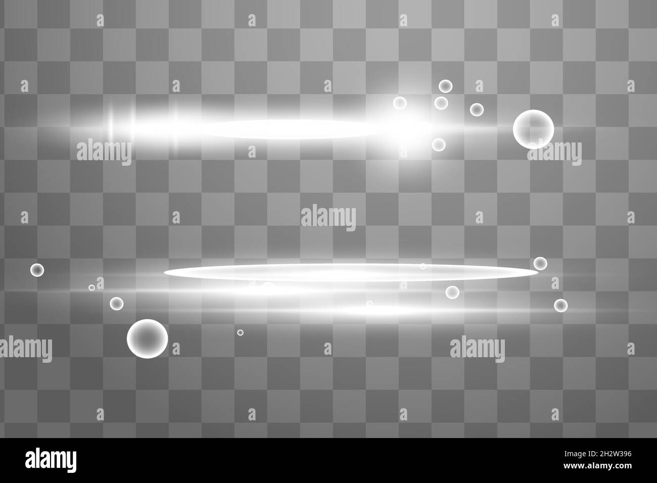 White horizontal lens flares pack. Laser beams, horizontal light rays ...