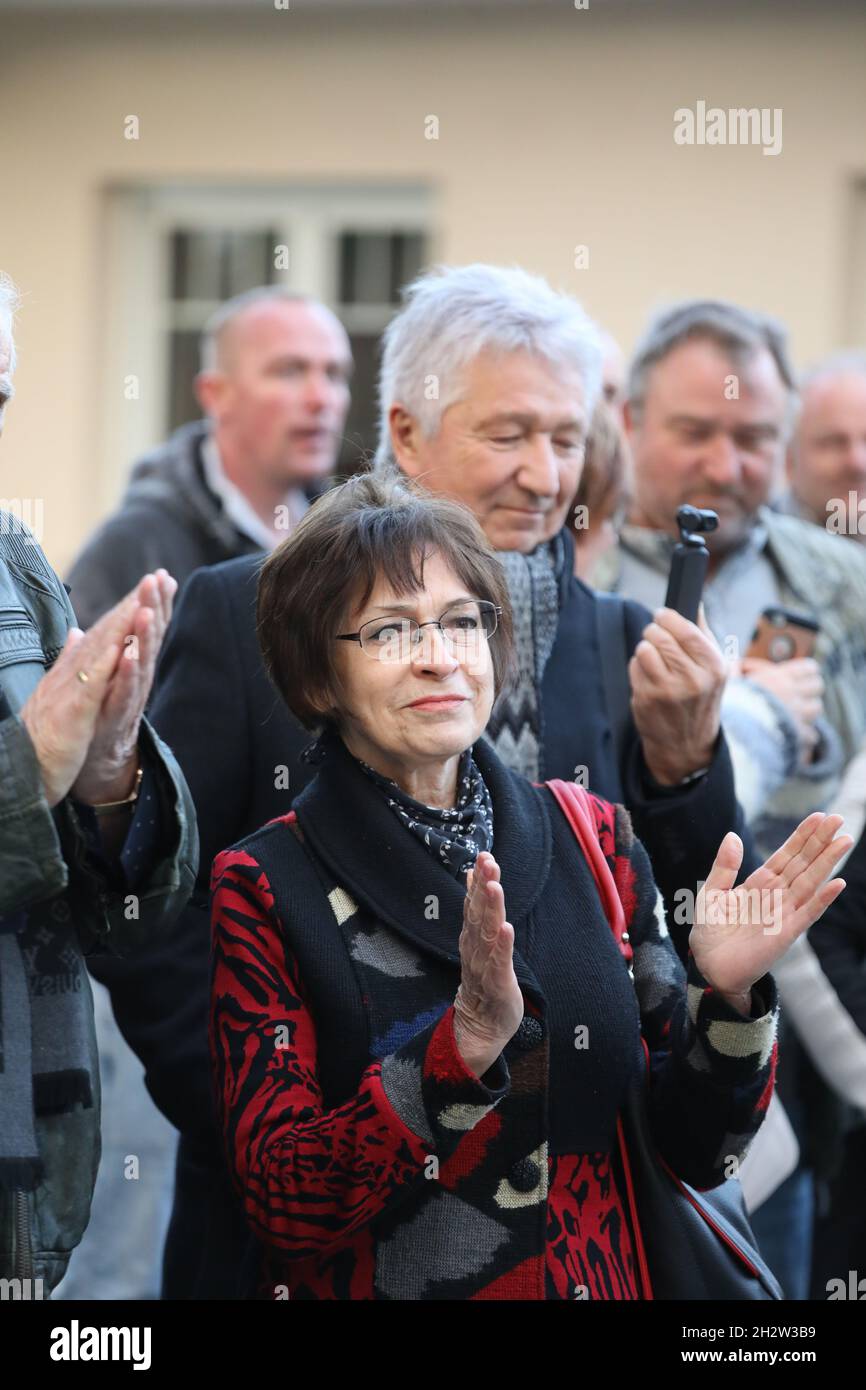Ingrid Raack bei der Einweihung des Achim-Mentzel-Weg.Cottbus ...