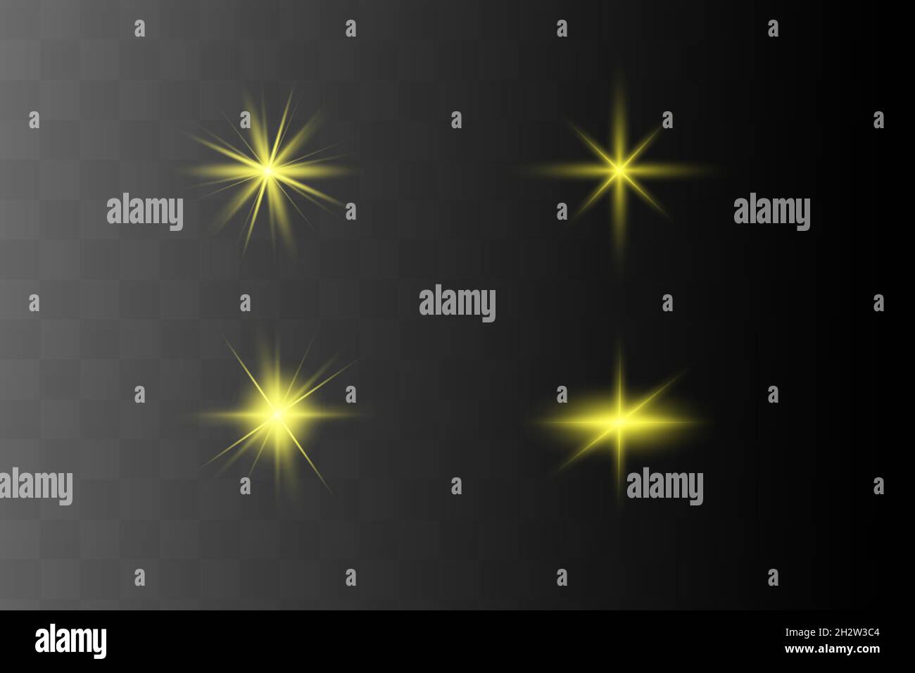 Abstract yellow laser beam. Transparent isolated on black background ...