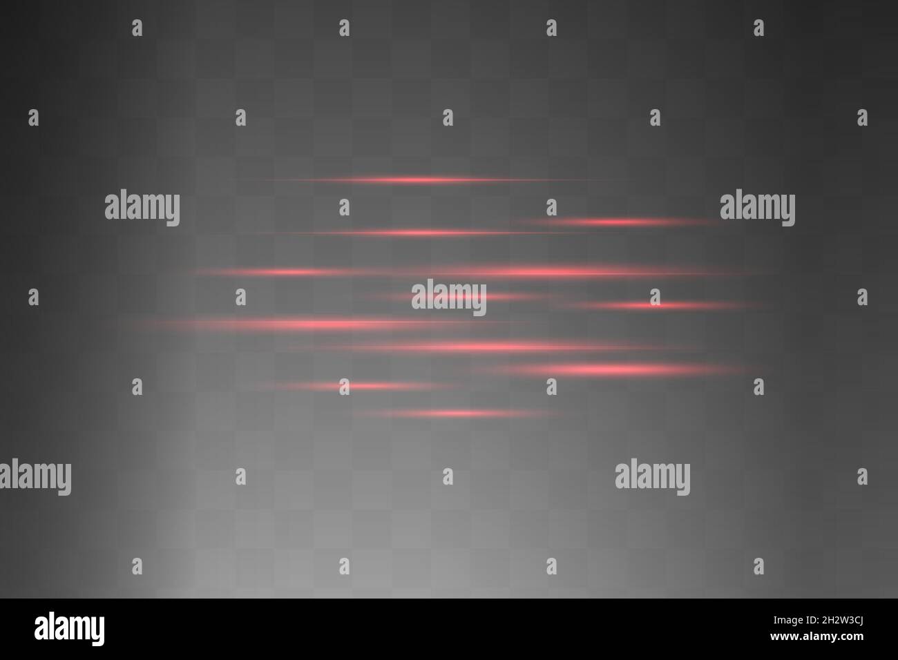 Abstract red laser beam. Transparent isolated on black background ...