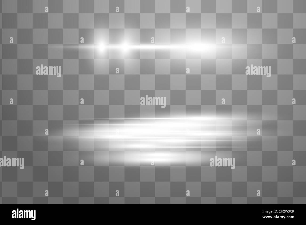 White horizontal lens flares pack. Laser beams, horizontal light rays ...