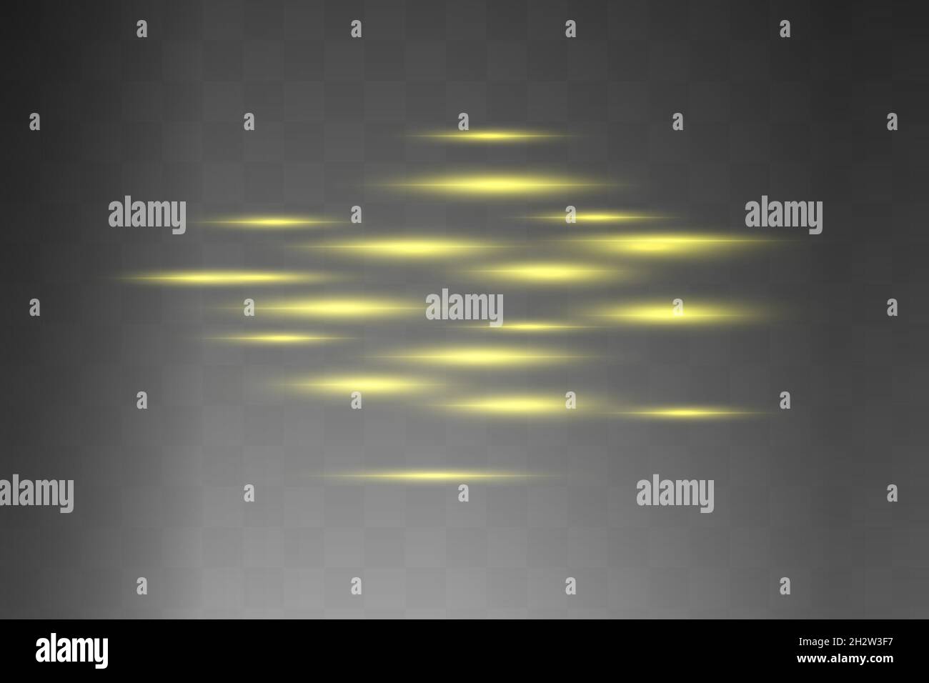Abstract yellow laser beam. Transparent isolated on black background ...