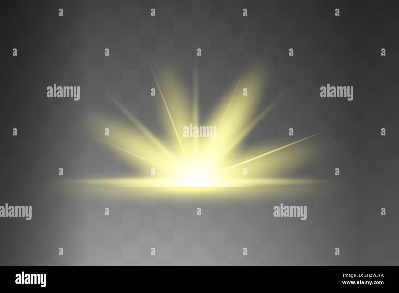 Abstract yellow laser beam. Transparent isolated on black background ...