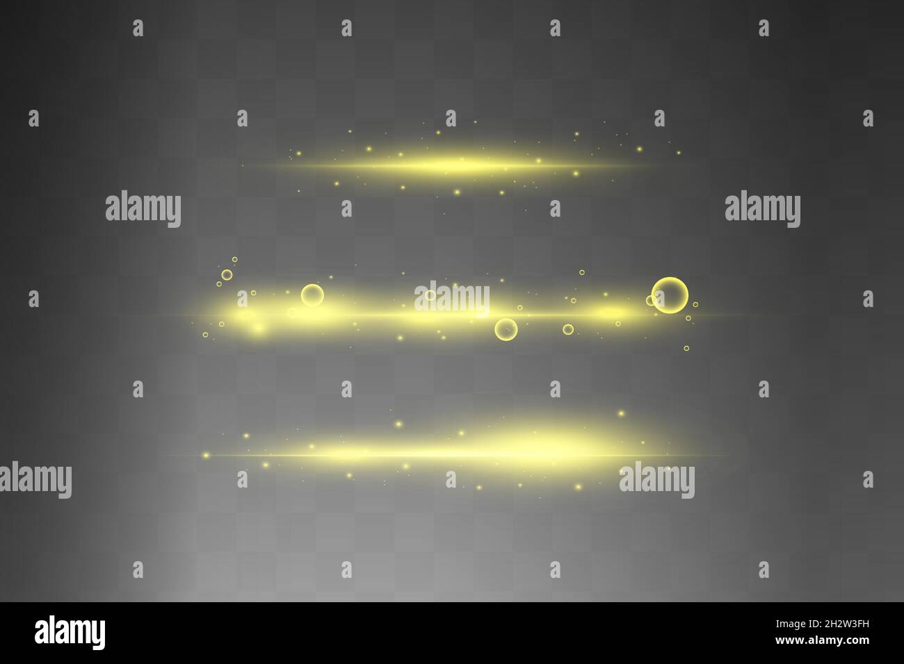 Abstract yellow laser beam. Transparent isolated on black background ...