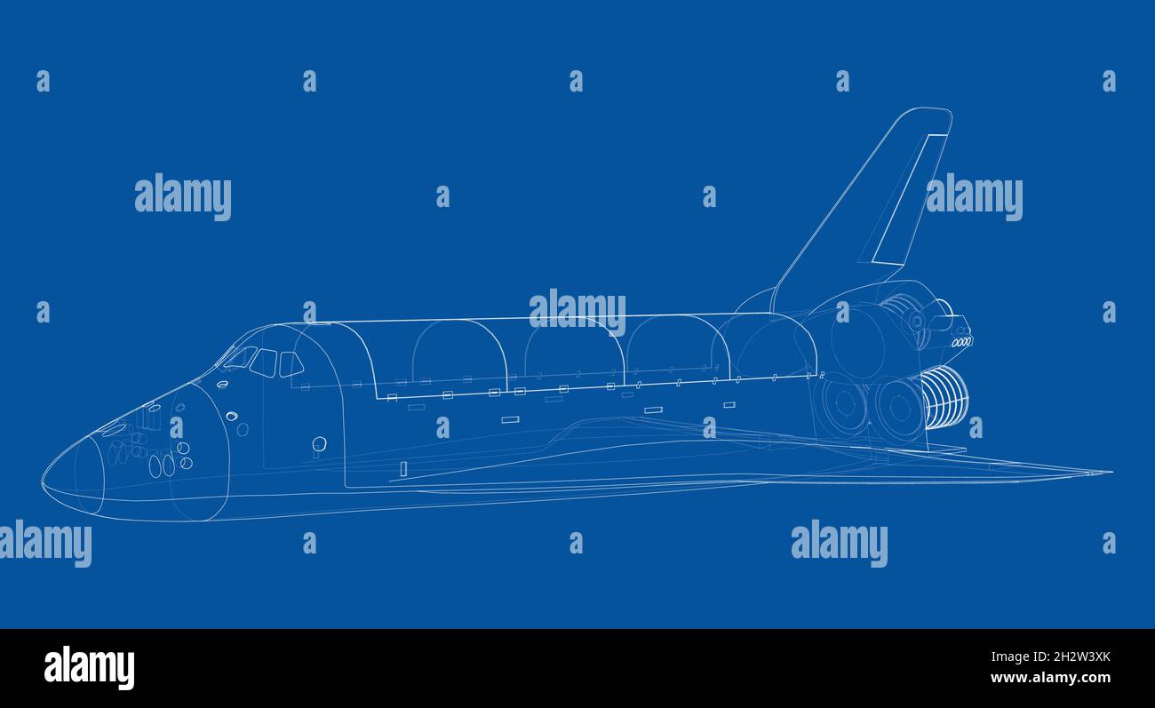 Space shuttle. Vector rendering of 3d Stock Vector Image & Art - Alamy