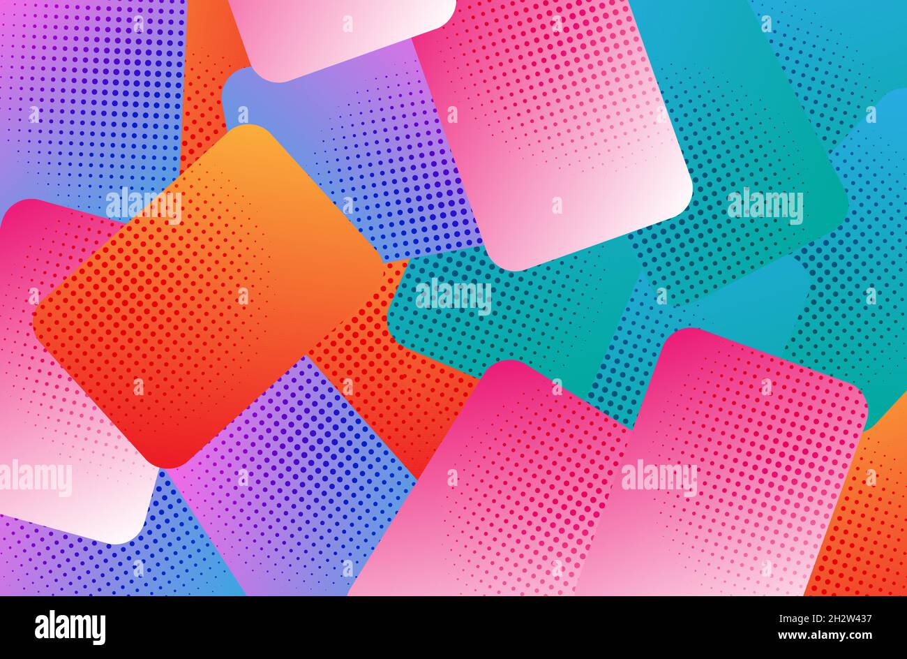 Vector Abstract Half-Tone colourful shapes on shaded Backgrounds Stock ...