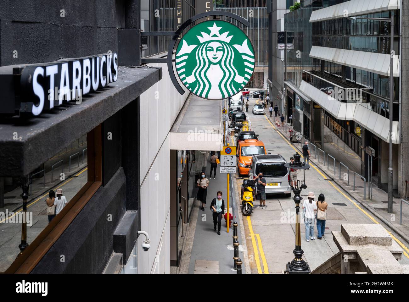 American multinational chain Starbucks Coffee store seen in Hong Kong ...