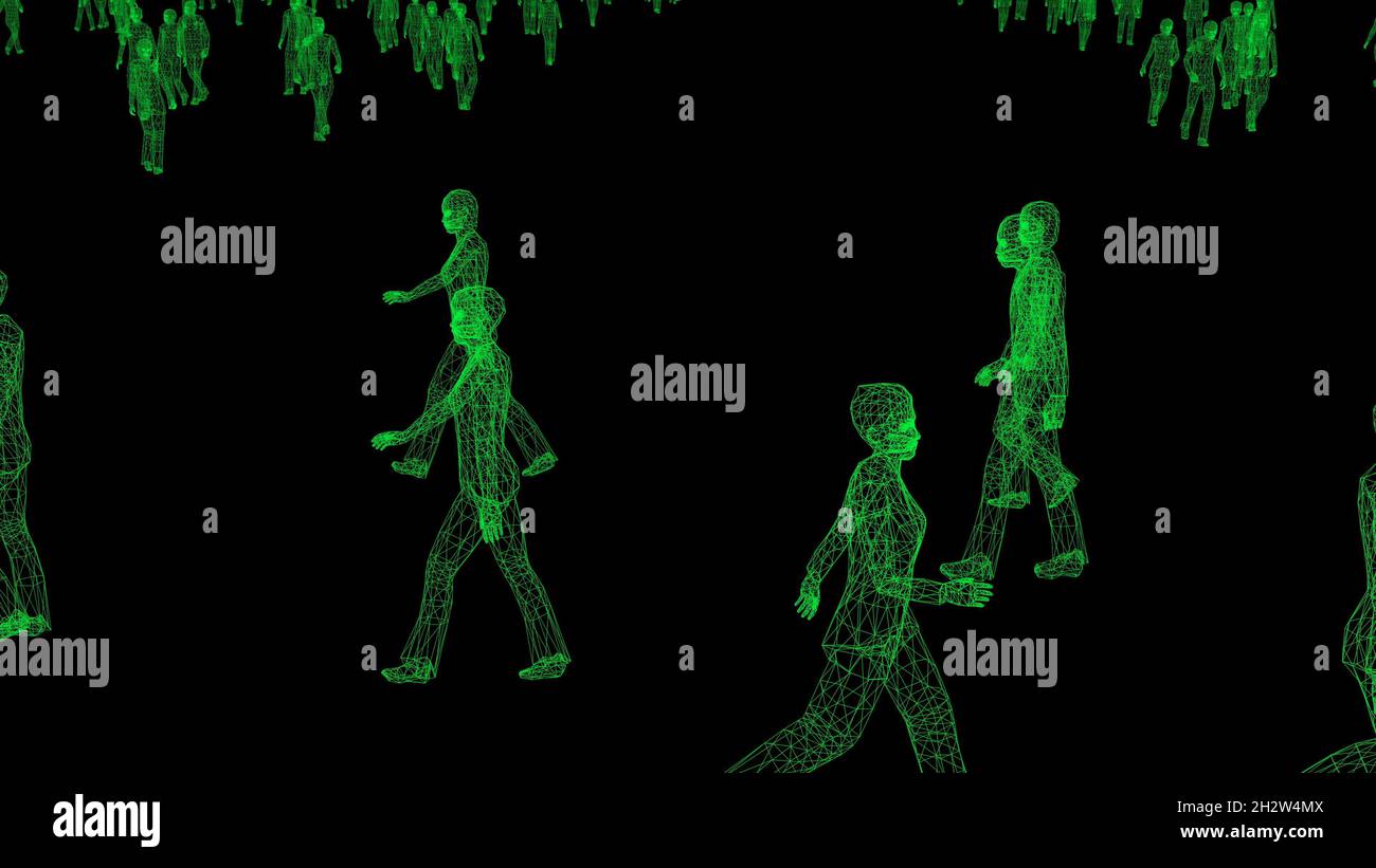 Big Data People grid matrix Cyber security concept Technology ...