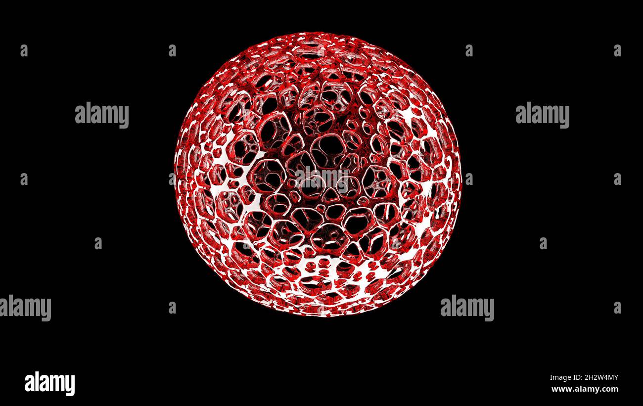 Abstract red Soft glass sphere intro 3d render Stock Photo - Alamy