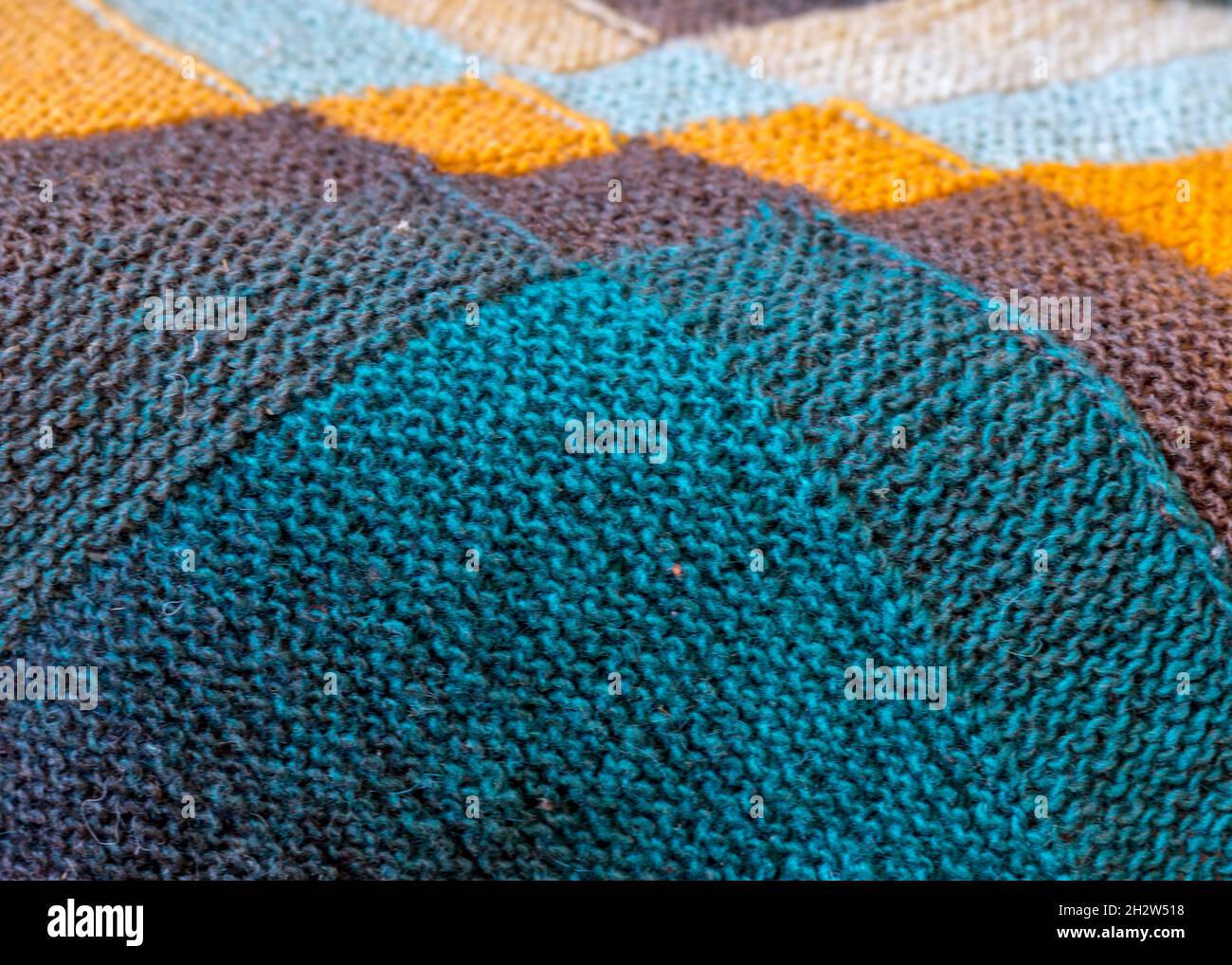 beautiful knitted wool scarf, traditional handicraft type, knitted ...