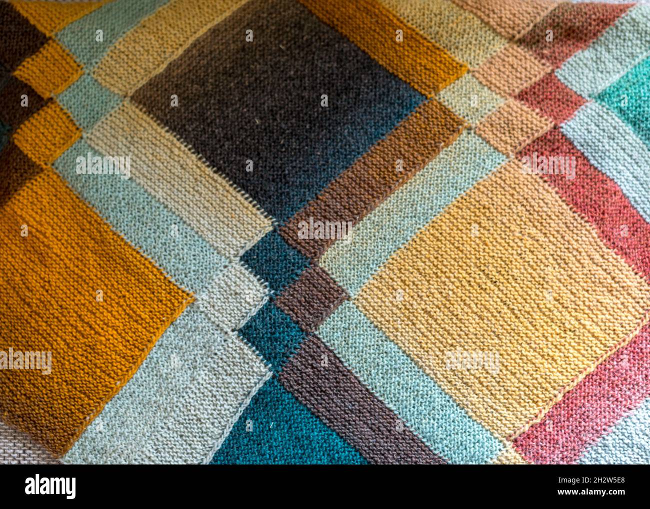 beautiful knitted wool scarf, traditional handicraft type, knitted ...