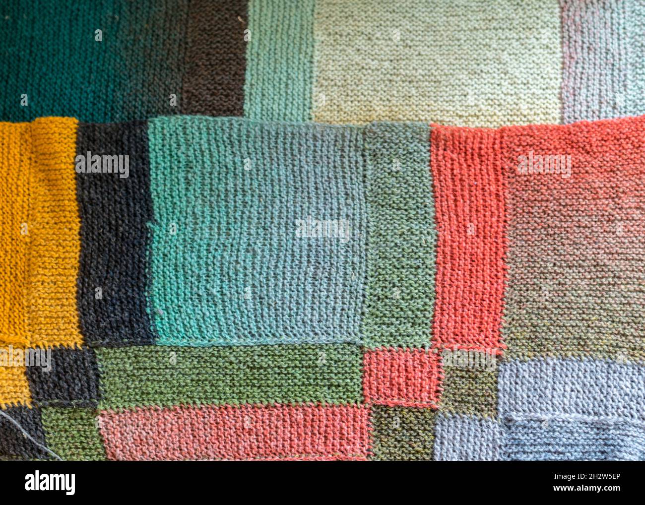 beautiful knitted wool scarf, traditional handicraft type, knitted ...