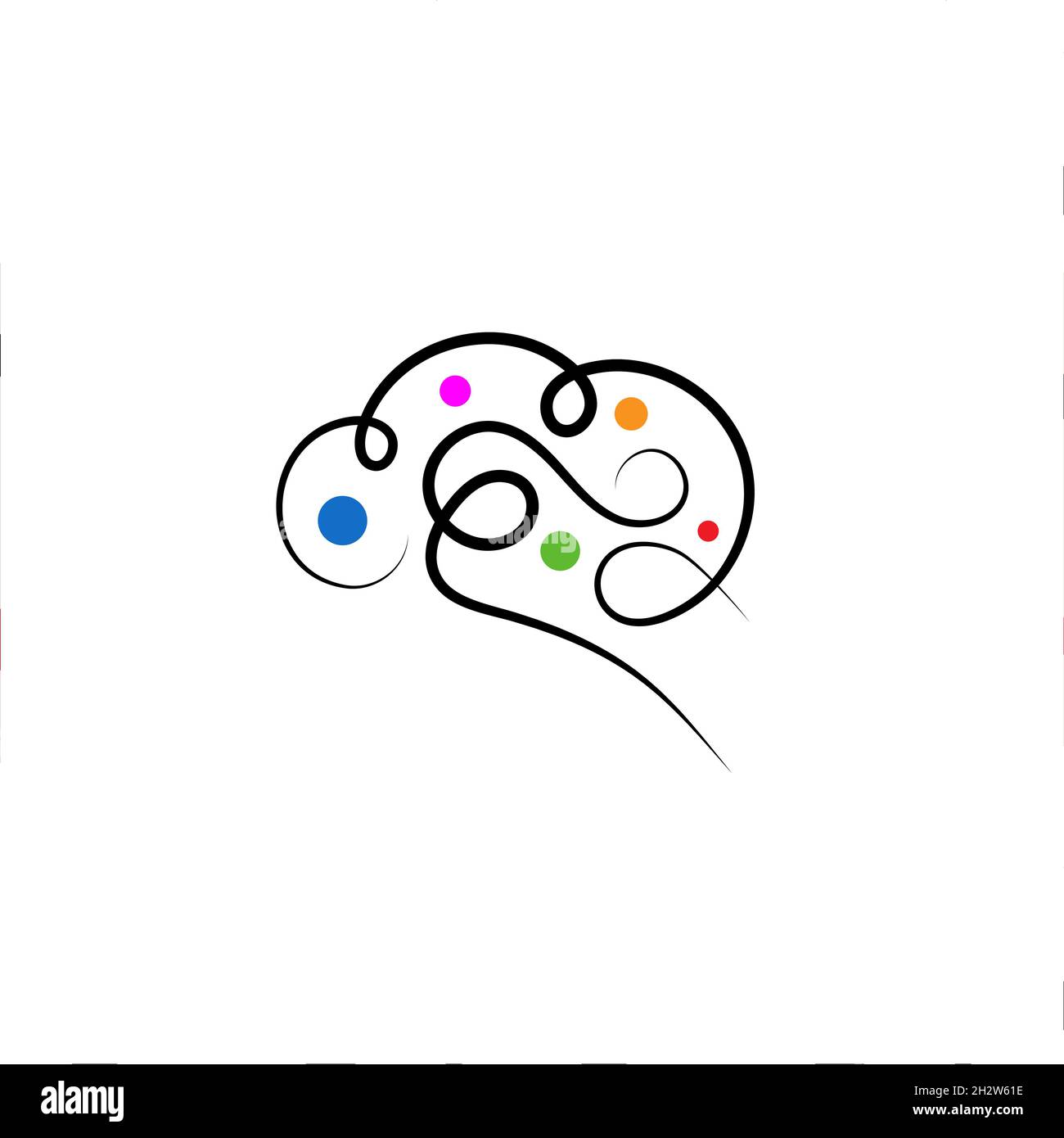 Brain activity, study of brain. Education, creativity of logo ...