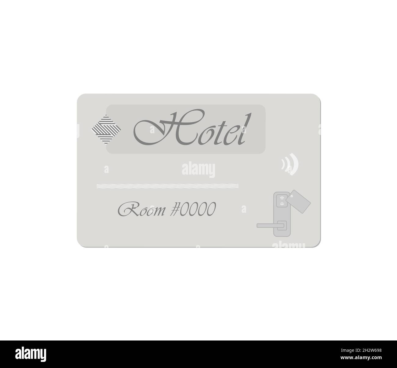 Gray hotel RFID key card isolated on white background. Vector template ...