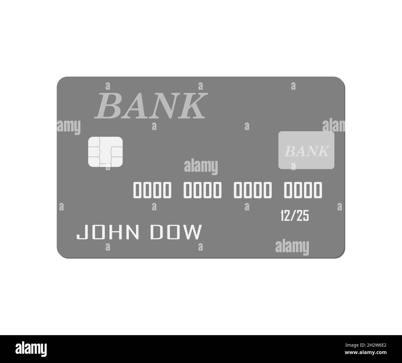 Bank plastic chip card isolated on white background. Vector template ...