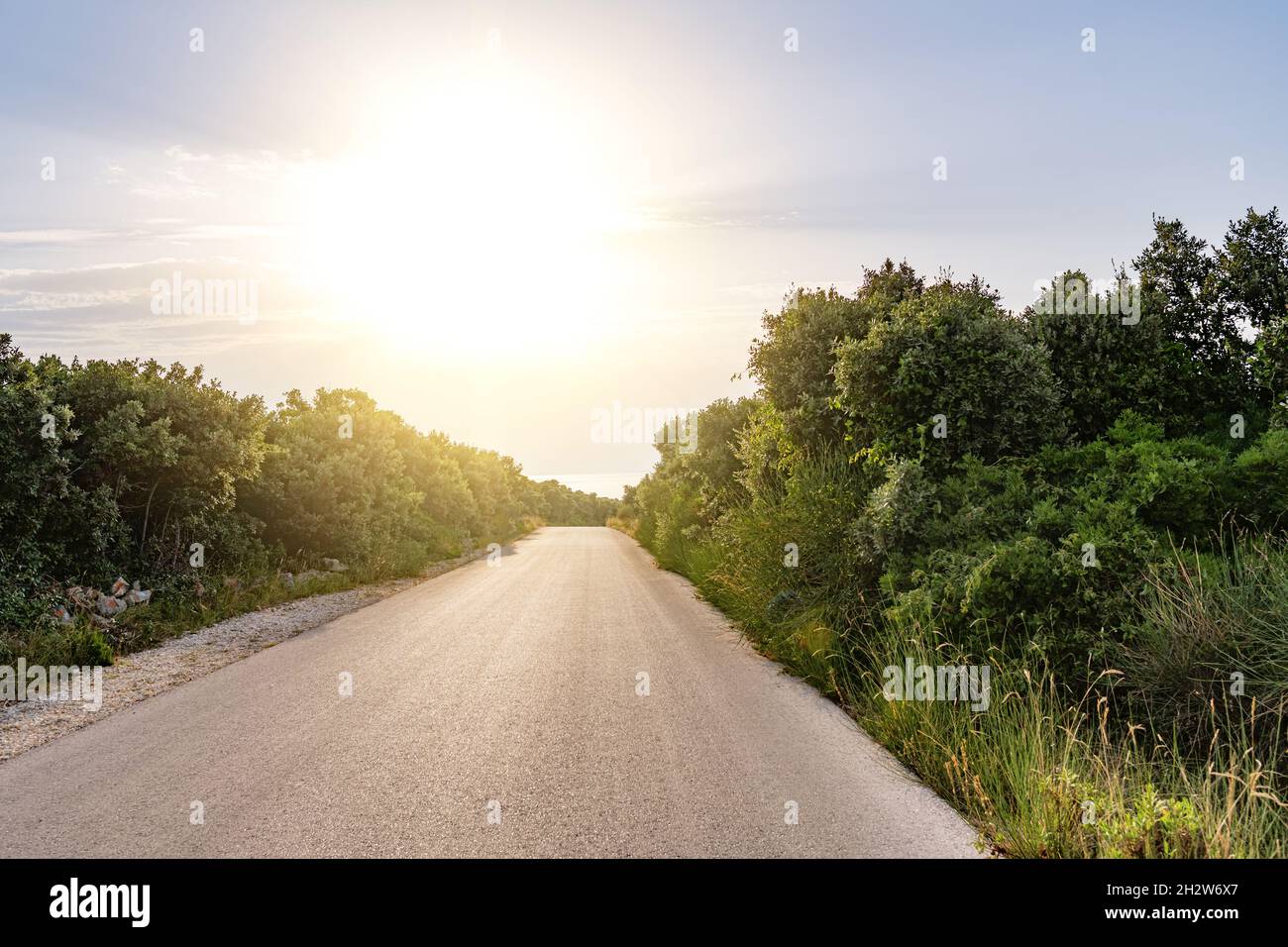 Scenic road. Road is surrounded by a magnificent natural landscape ...
