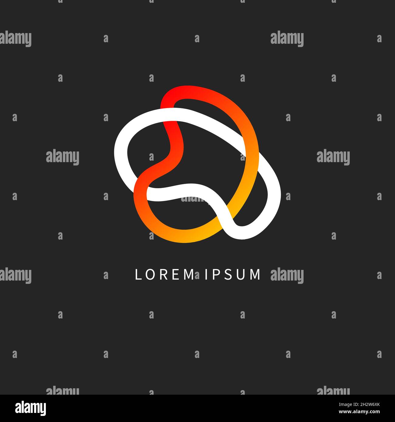 Two wavy connected shapes. Infinity sign. Business logo. Vector ...