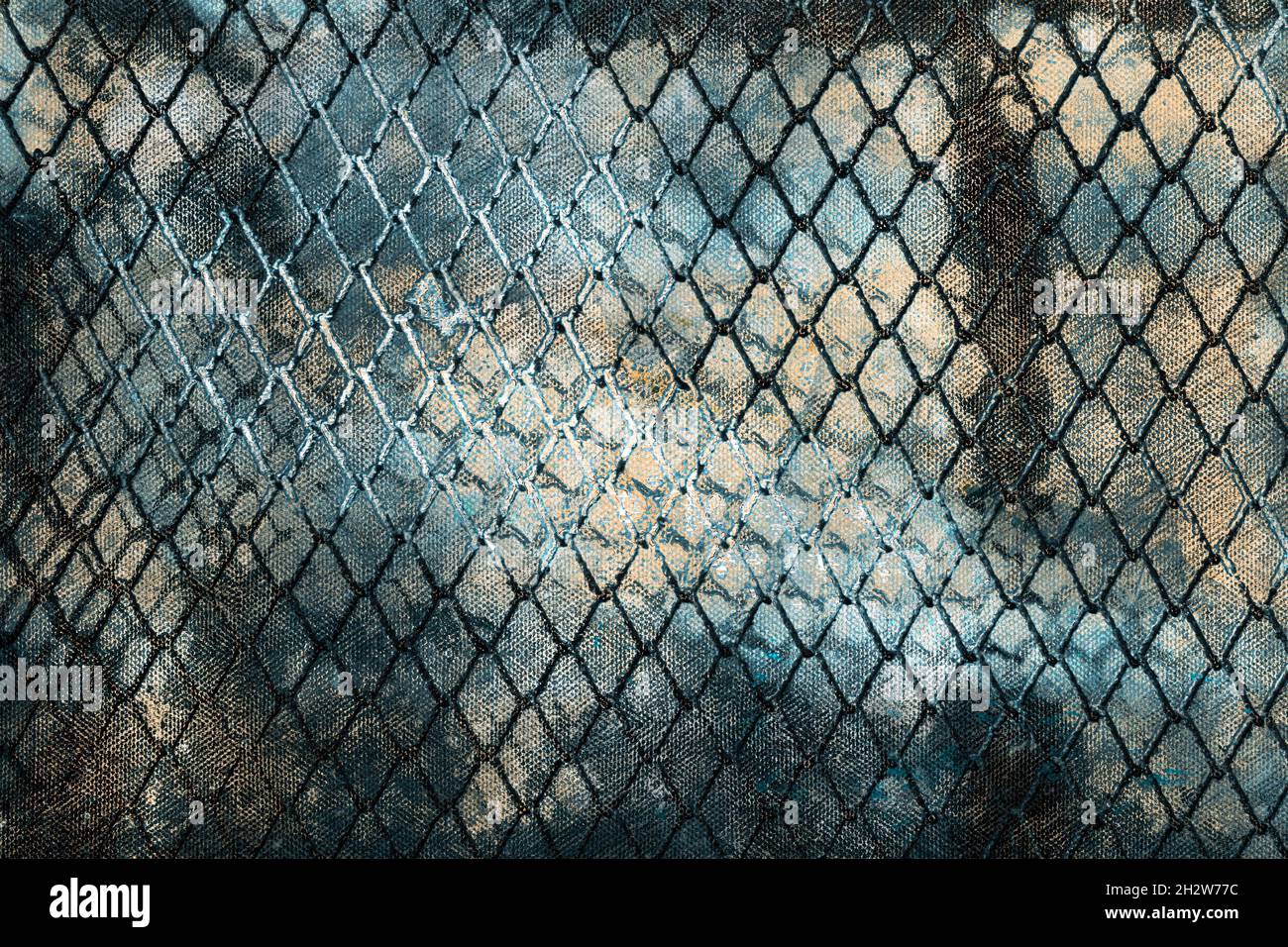 Close-up of an old wire fence. Rusty wire mesh fence. Digital ...