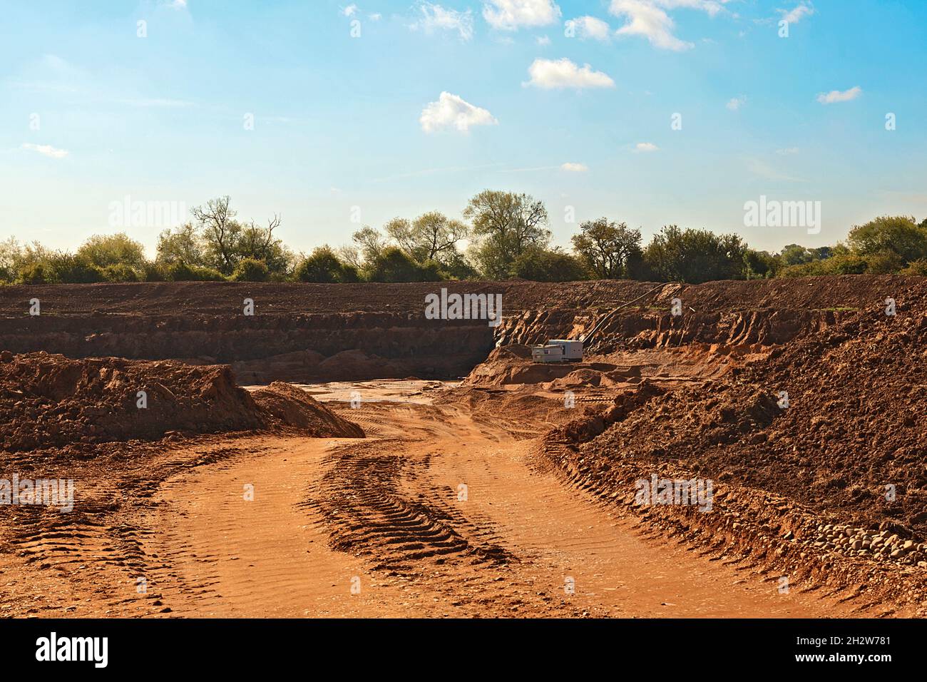 Quarry excavations near Cromwell village near Newark, Nottinghamshire ...