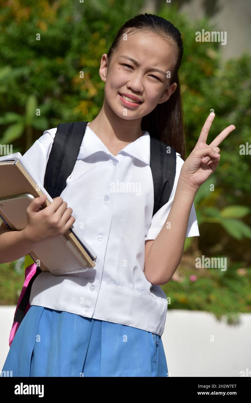 A Friendly Young Girl Student Stock Photo - Alamy