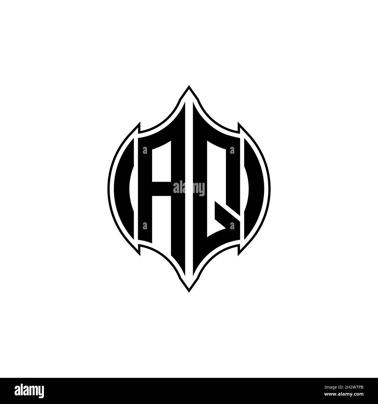AQ Monogram logo letter with simple shape and circle rounded design ...