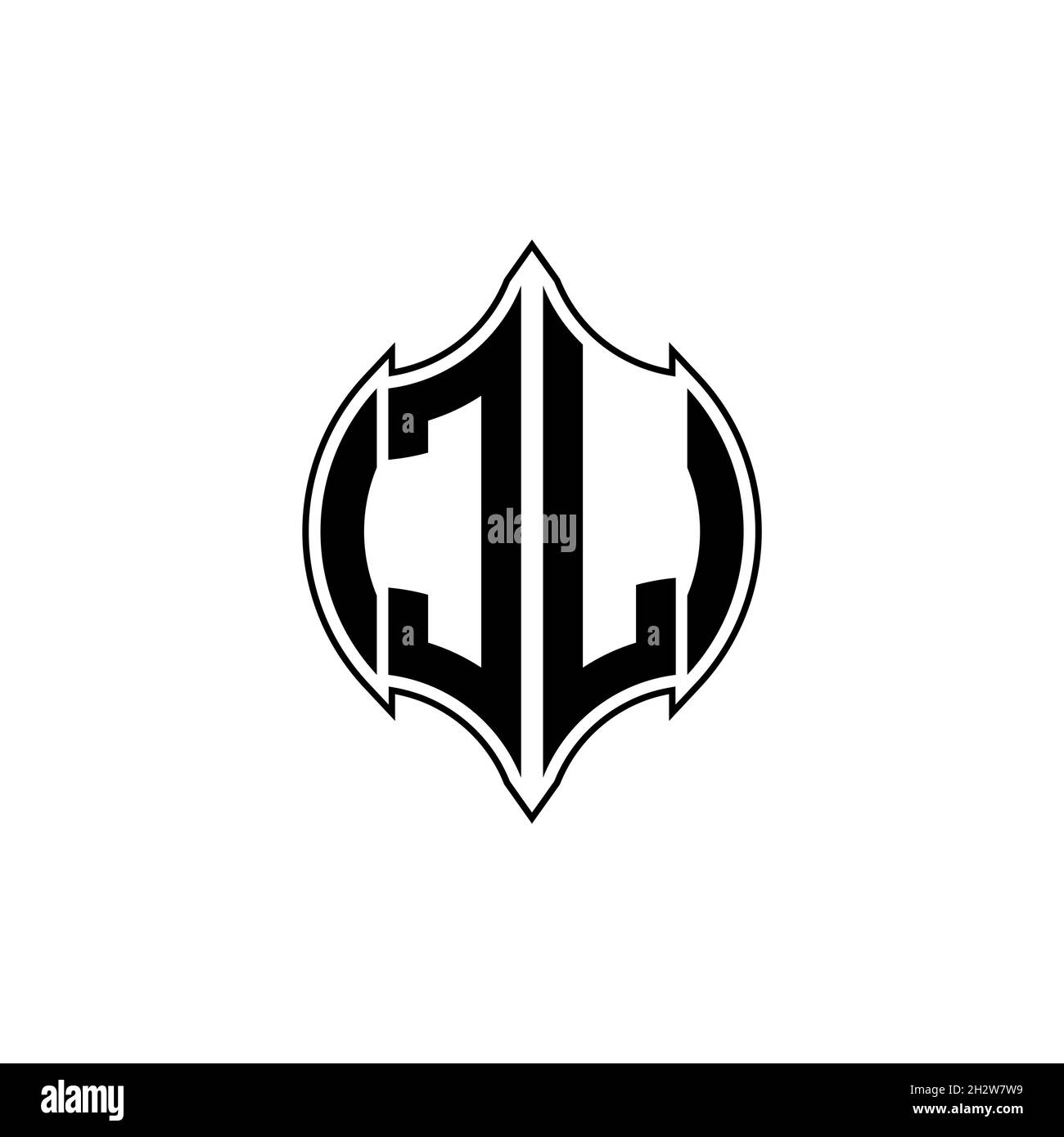 CJ Monogram logo letter with simple shape and circle rounded design ...