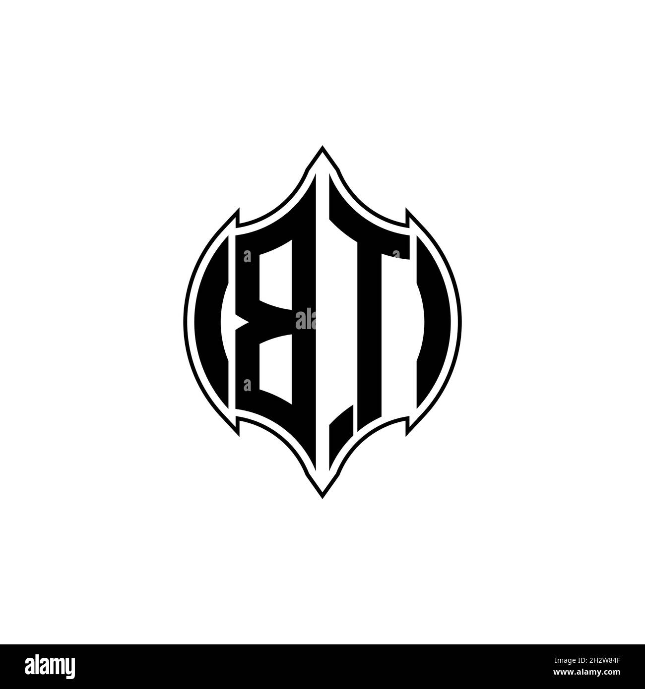 BS Monogram logo letter with simple shape and circle rounded design ...