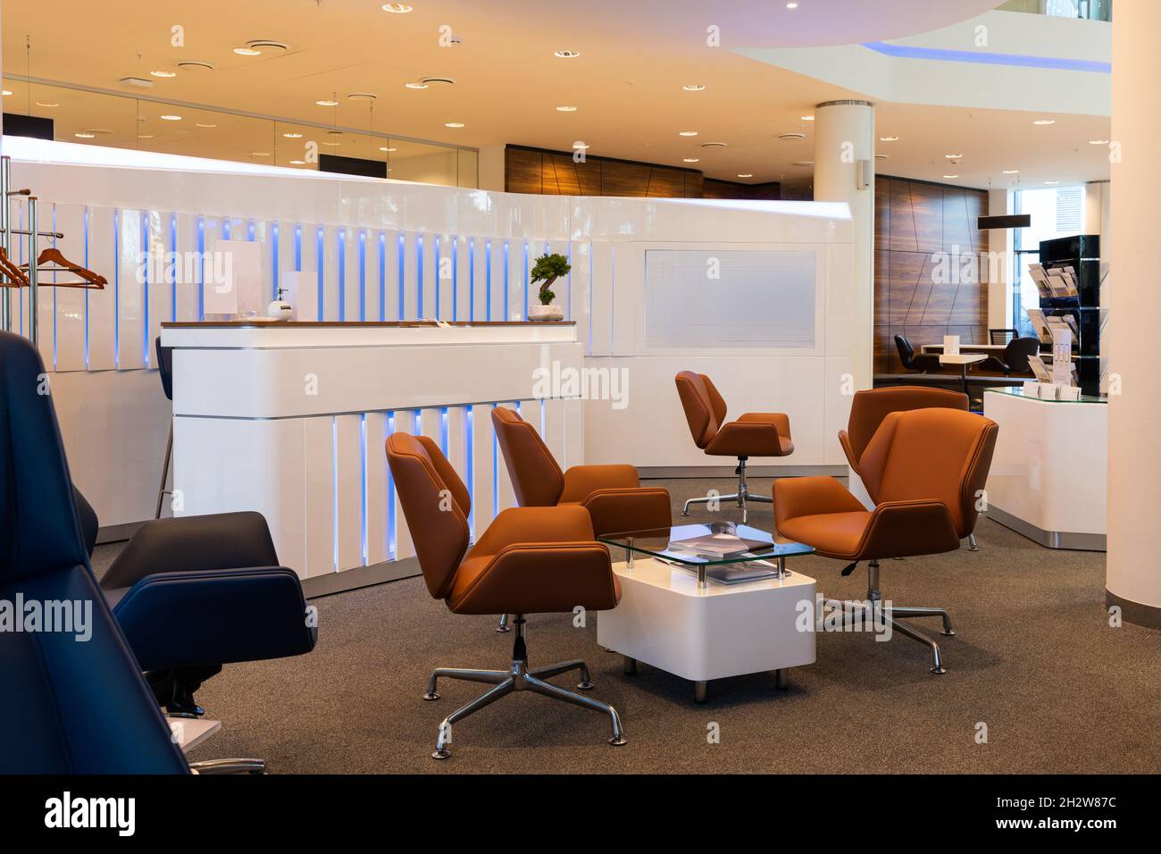 car dealership interior, new car sales, office space with stylish ...