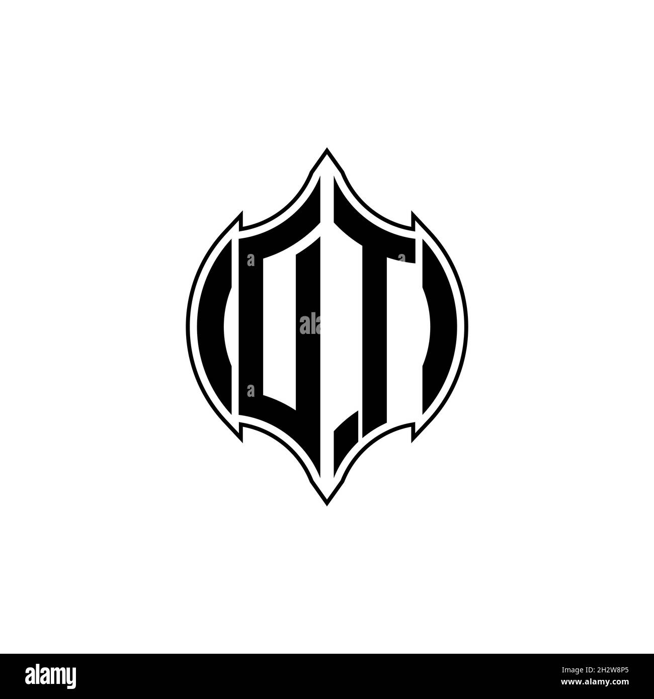 DT Monogram logo letter with Gemoteric line rounded shape style design ...