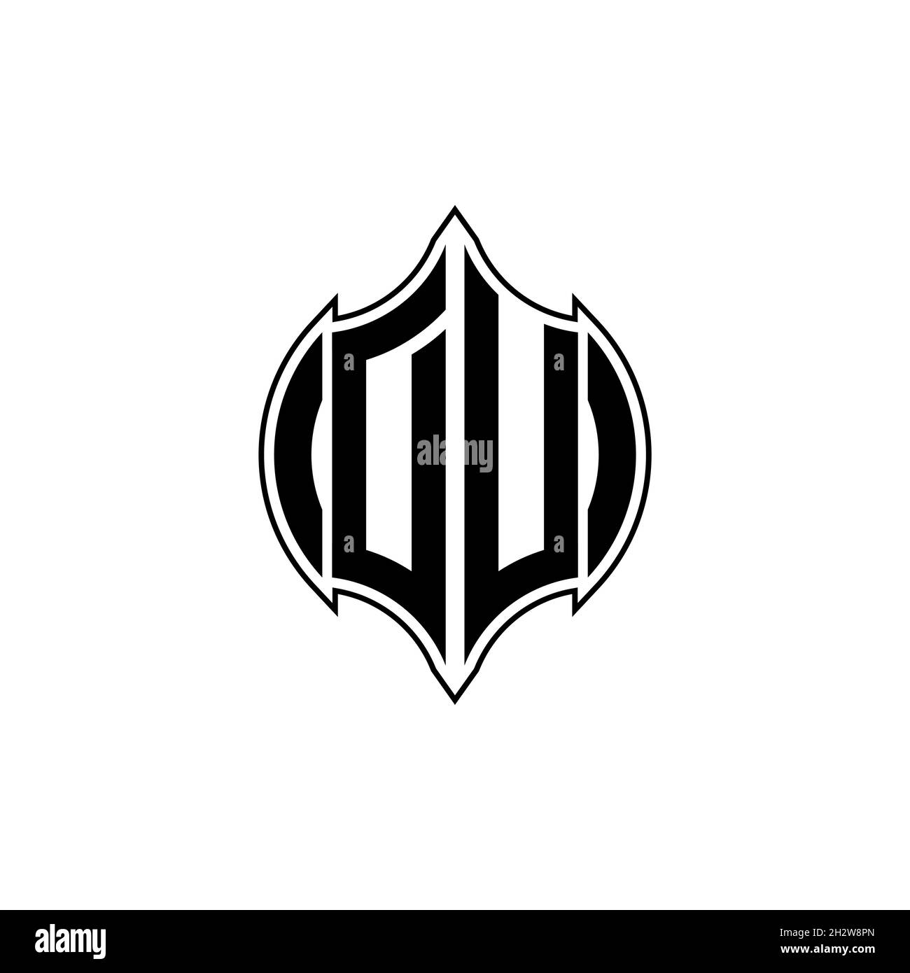 DU Monogram logo letter with Gemoteric line rounded shape style design ...