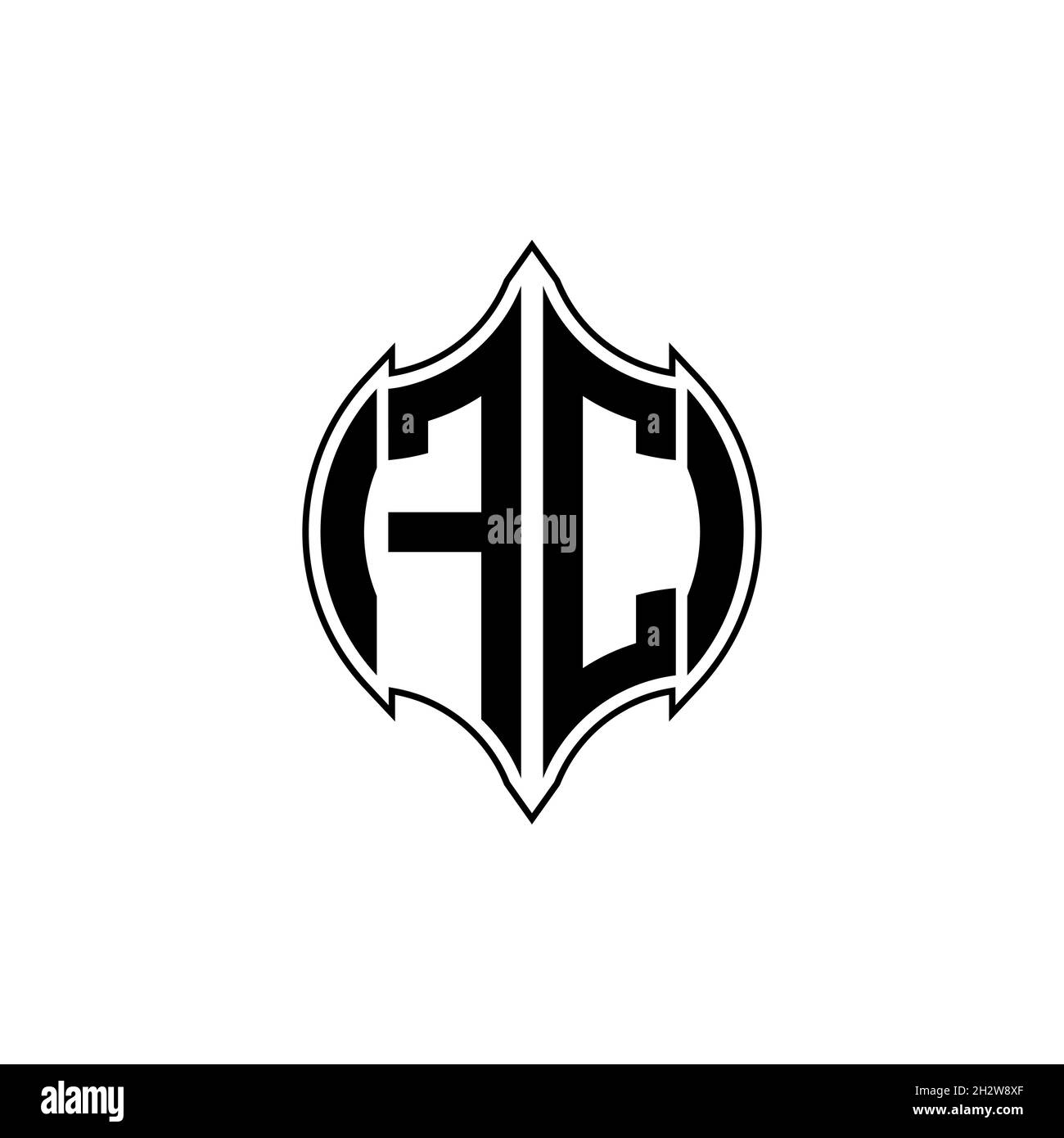 FC Monogram logo letter with Gemoteric line rounded shape style design ...