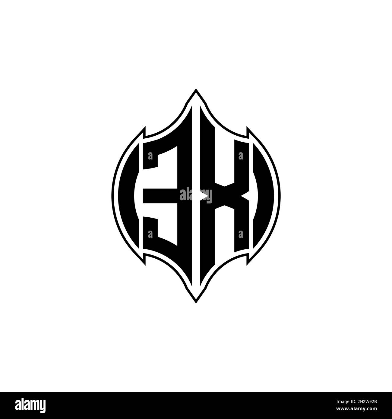 EX Monogram logo letter with Gemoteric line rounded shape style design ...