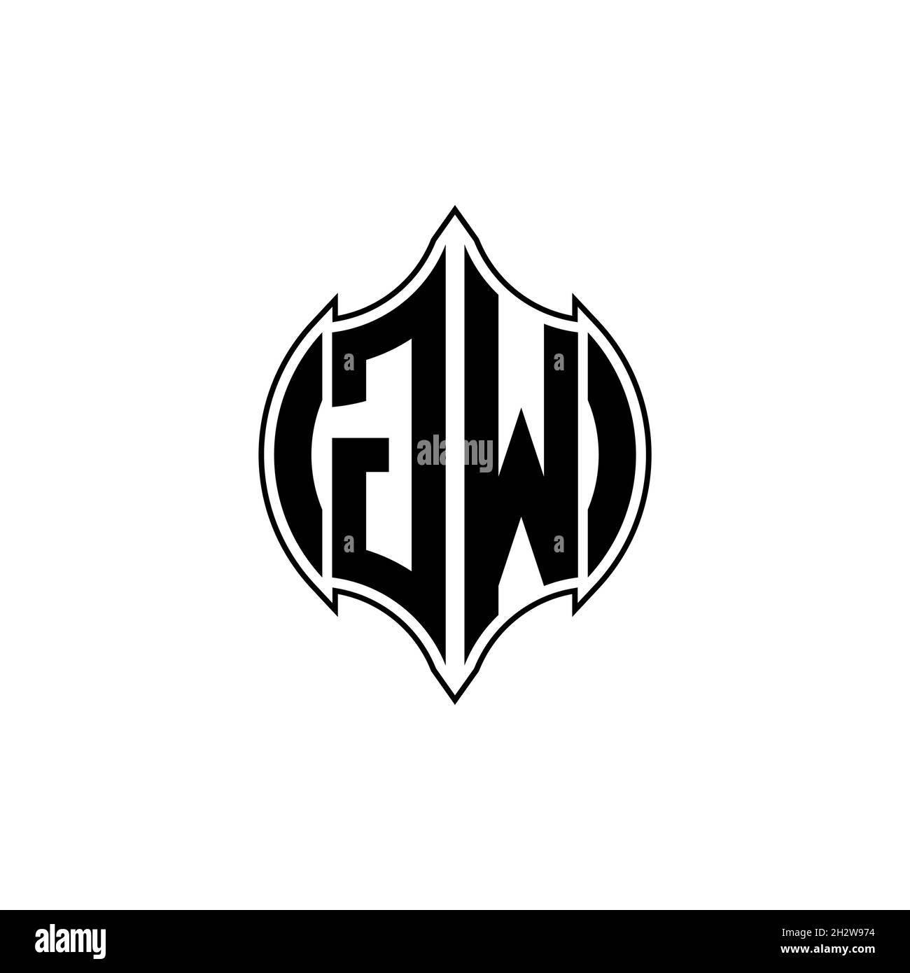 GW Monogram logo letter with Gemoteric line rounded shape style design ...