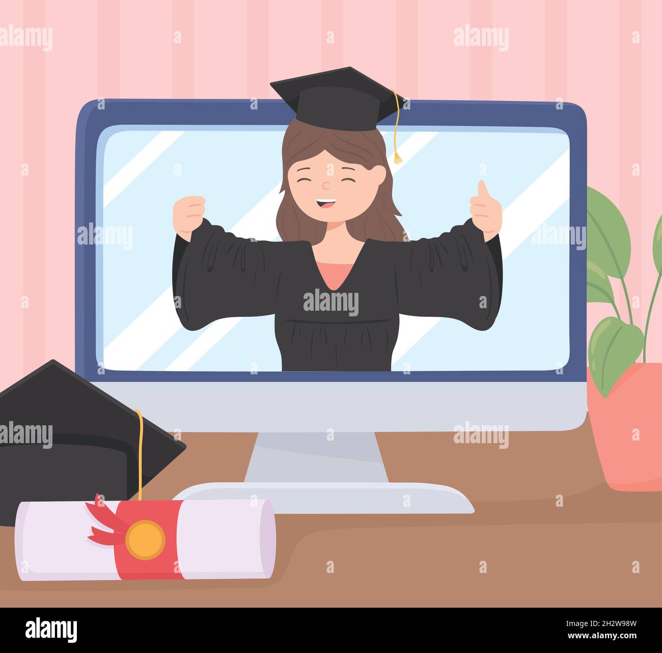 student virtual graduation Stock Vector Image & Art - Alamy