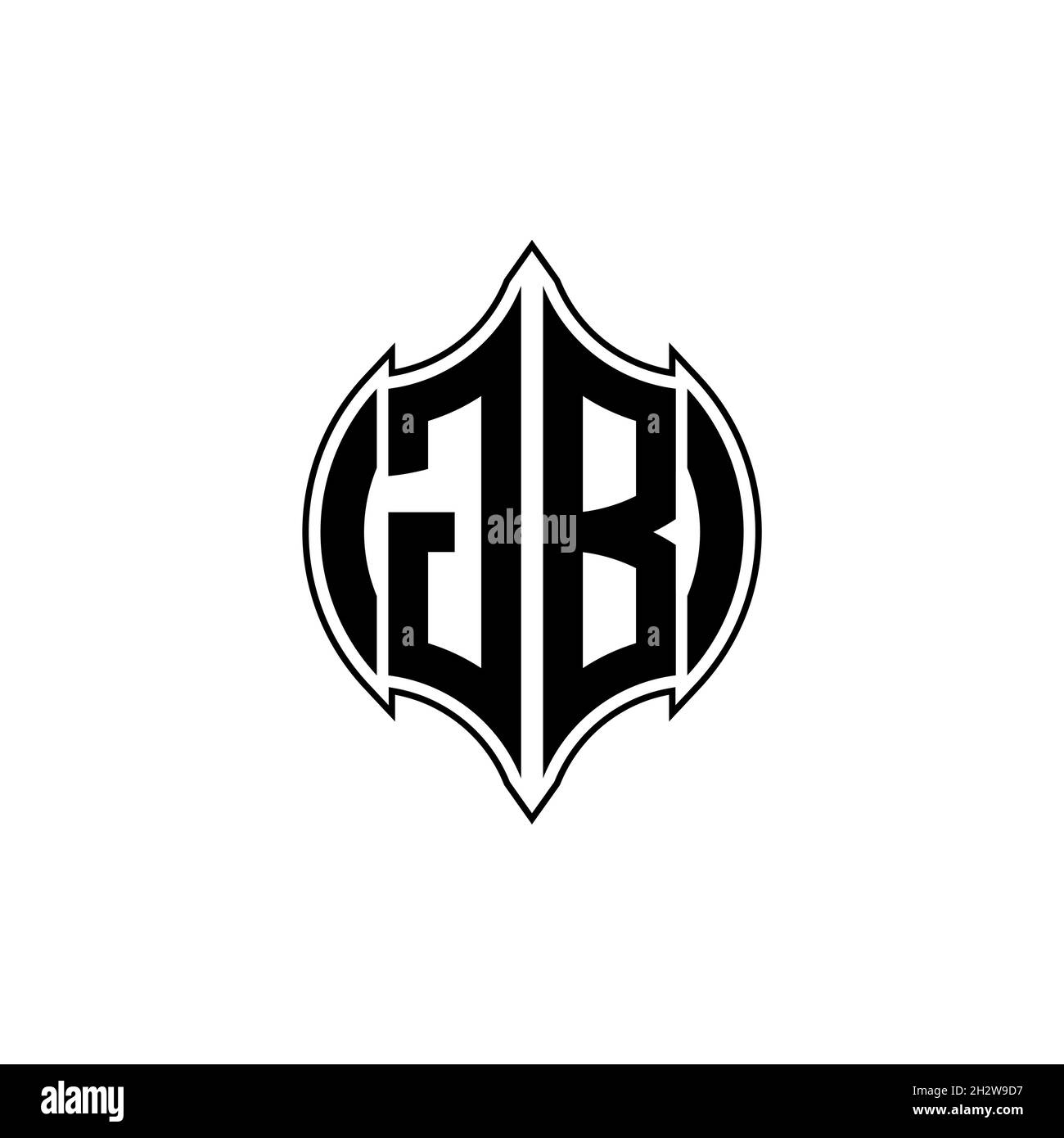 GB Monogram logo letter with Gemoteric line rounded shape style design ...