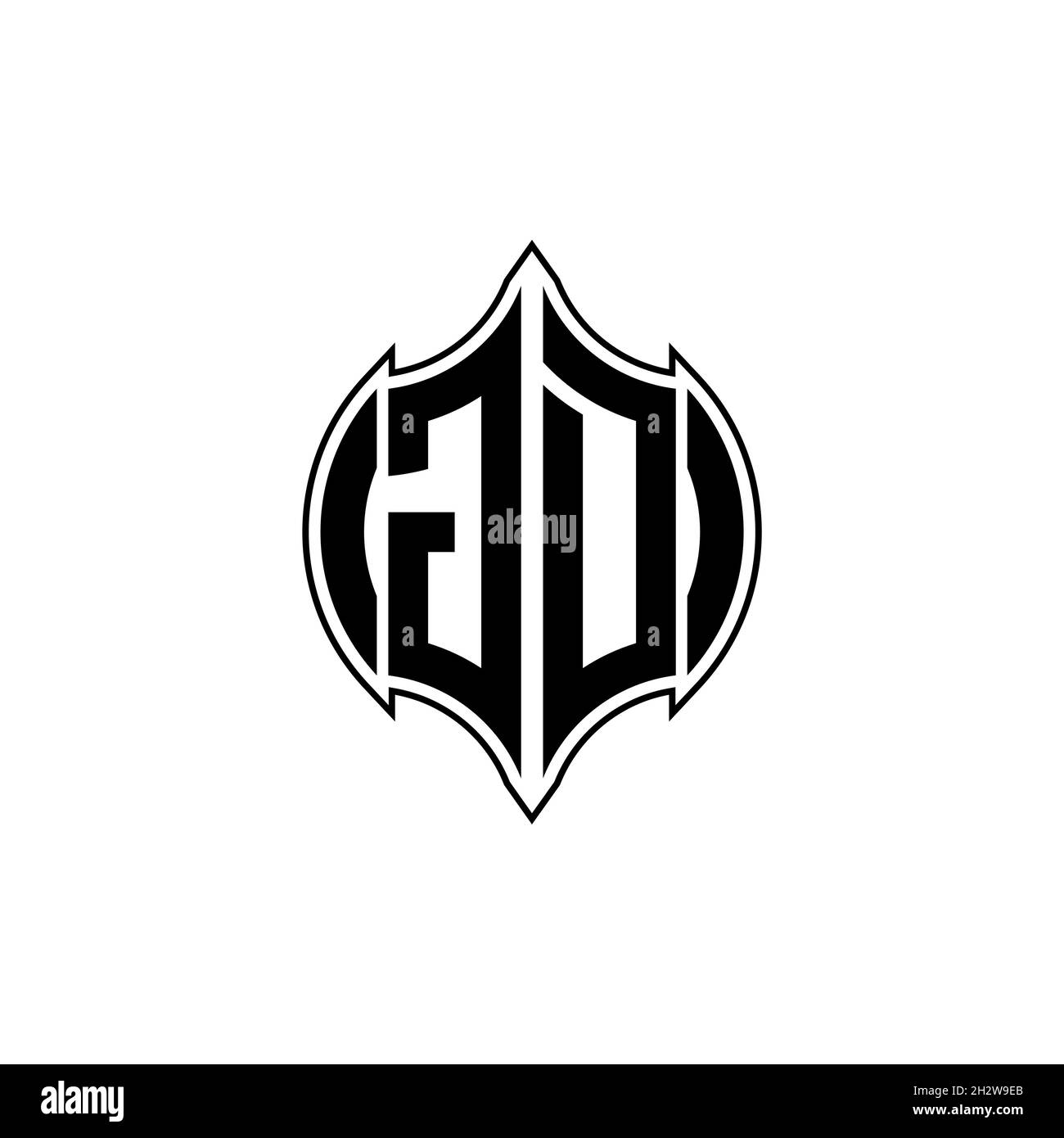 GD Monogram logo letter with Gemoteric line rounded shape style design ...