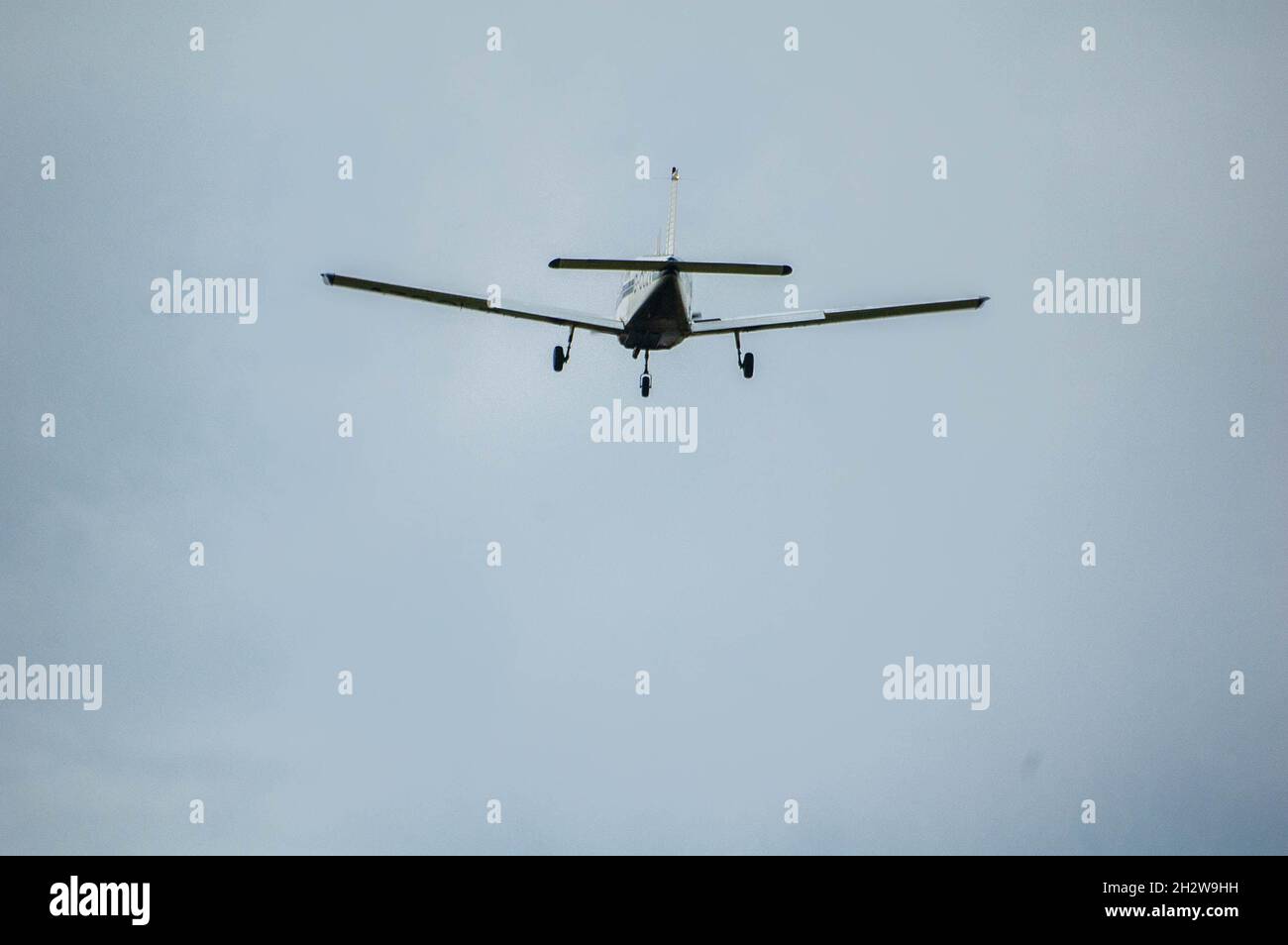 ELSTREE, LONDON, ENGLAND- 17 October 2021: Piper PA-28-151 single ...