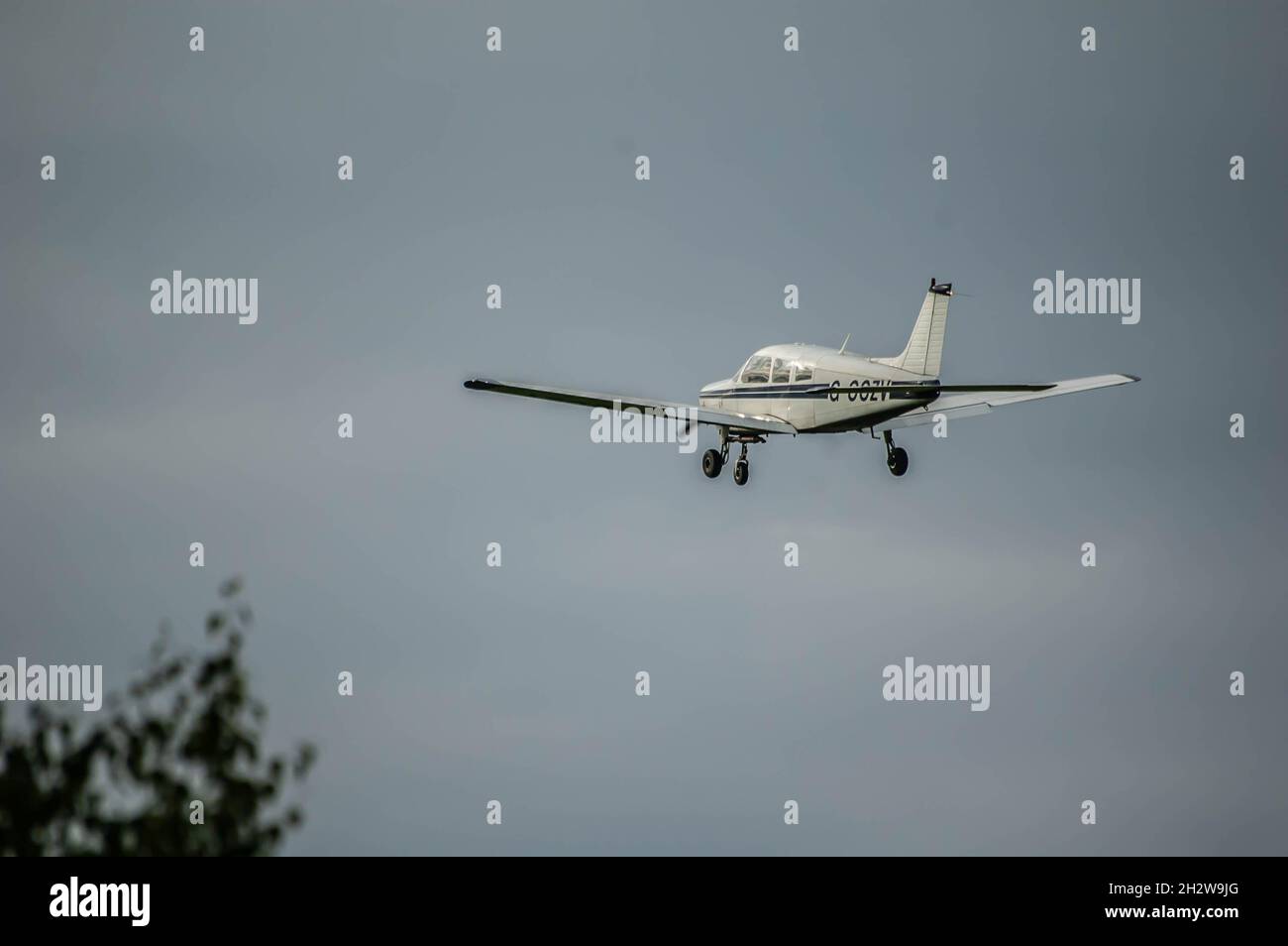 ELSTREE, LONDON, ENGLAND- 17 October 2021: Piper PA-28-151 single ...