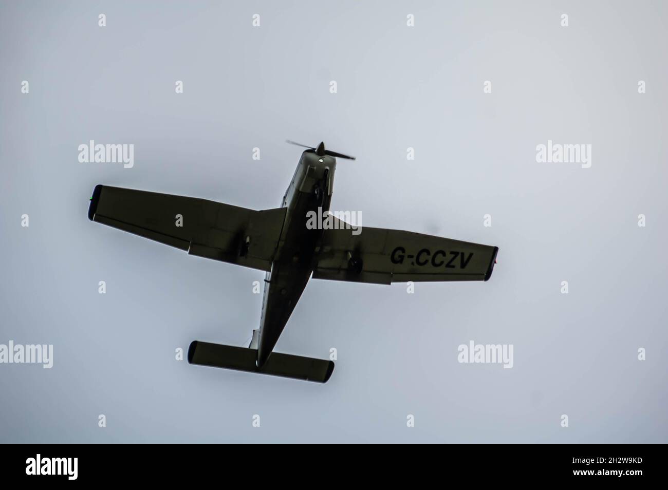 ELSTREE, LONDON, ENGLAND- 17 October 2021: Piper PA-28-151 single ...