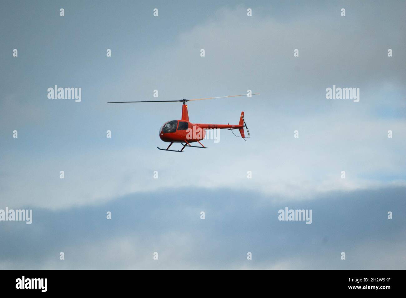 ELSTREE, LONDON, ENGLAND- 17 October 2021: Robinson R44 Cadet ...
