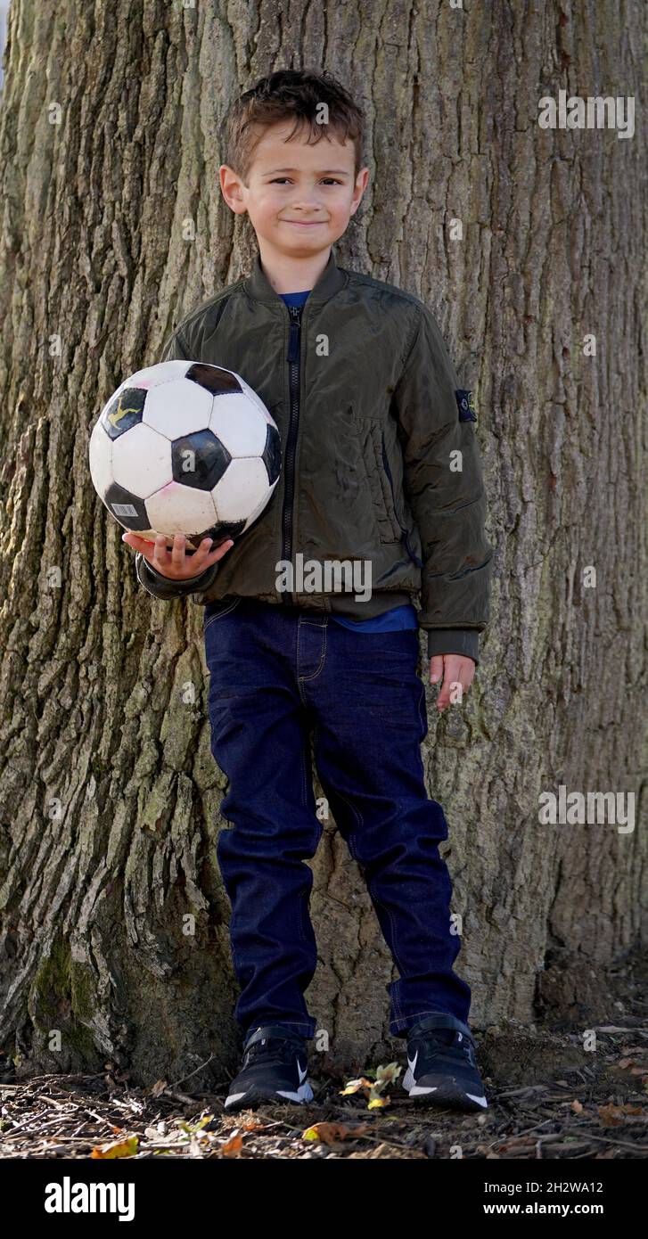 Liam Scott plays near his home in Edenbridge, Kent. The five-year-old ...
