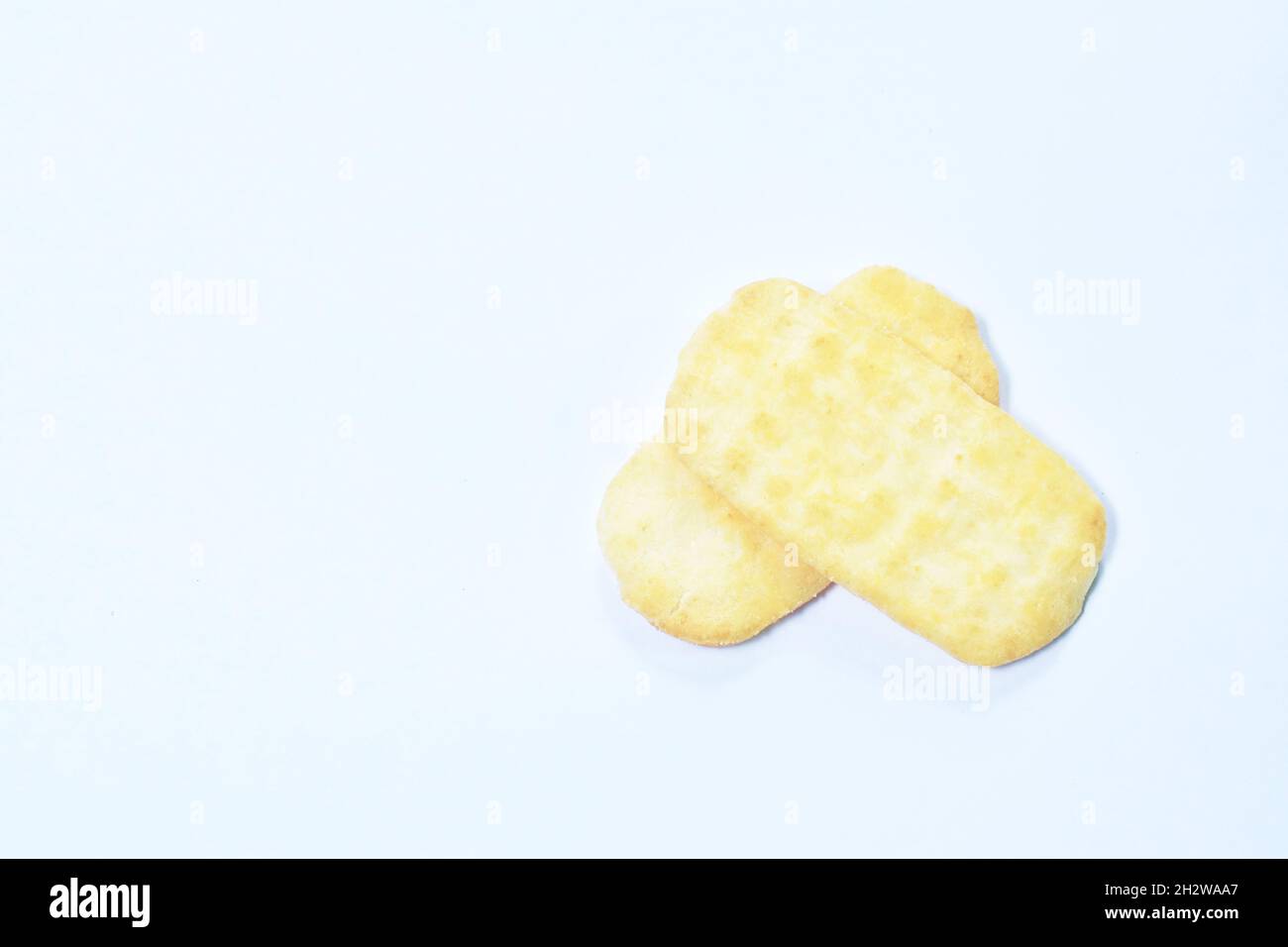 baking salty rice cracker snack arranging on white background Stock ...